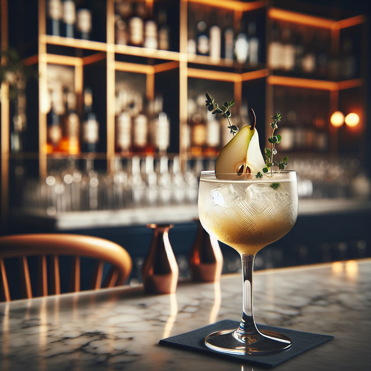 Ethereal Orchard Elixir, Sophisticated cocktail with floral and fruity ...