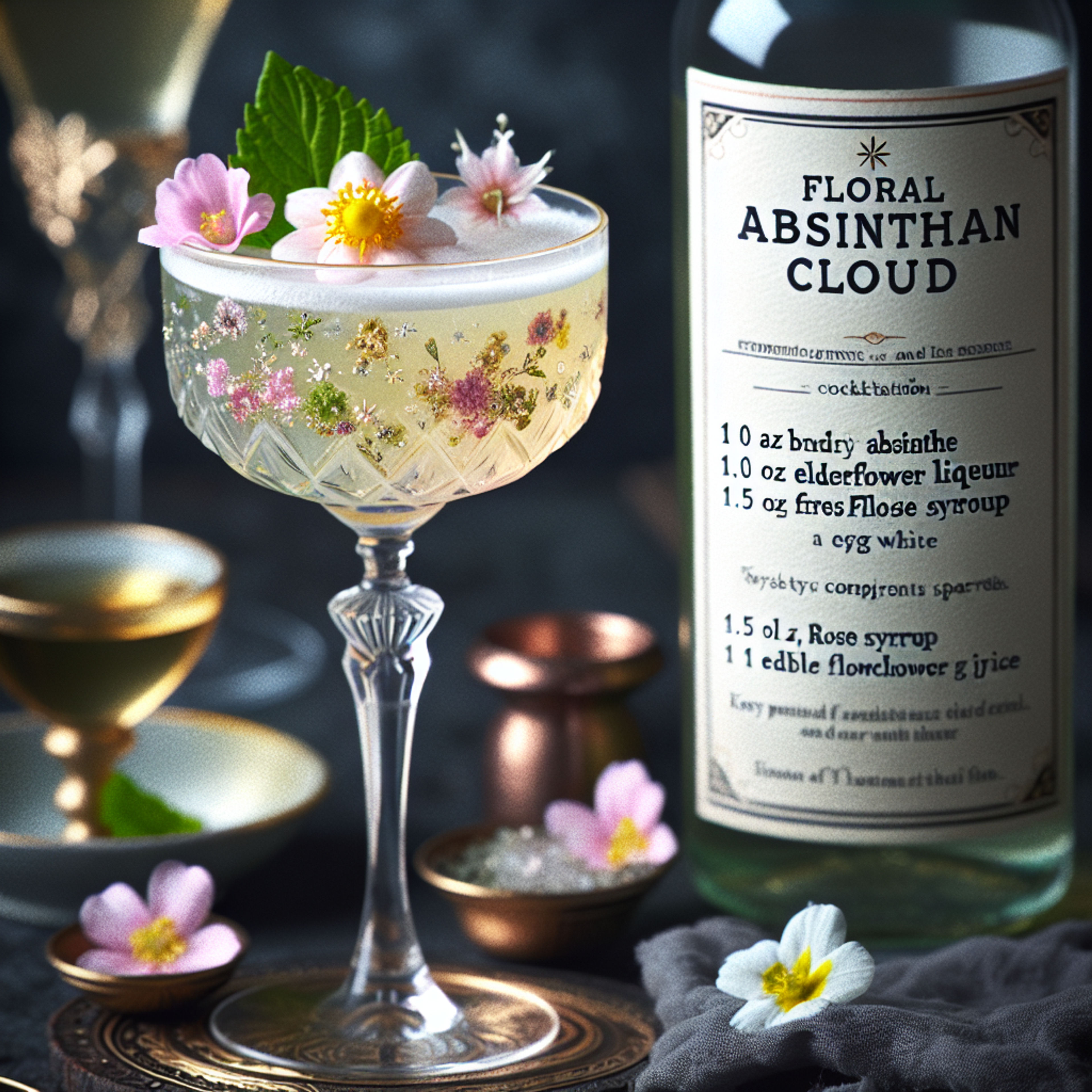 Floral Absinthian Cloud, Enchanting floral cocktail with absinthe and ...