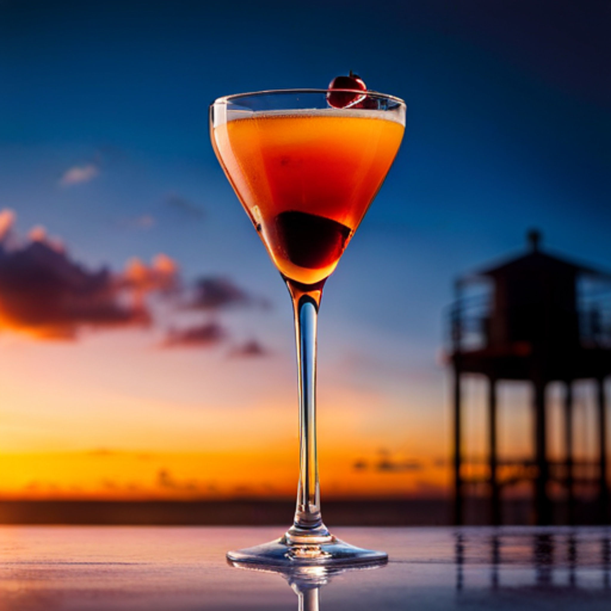 Funky Sunset Serenade, Citrus, floral, aromatic cocktail with a groovy ...