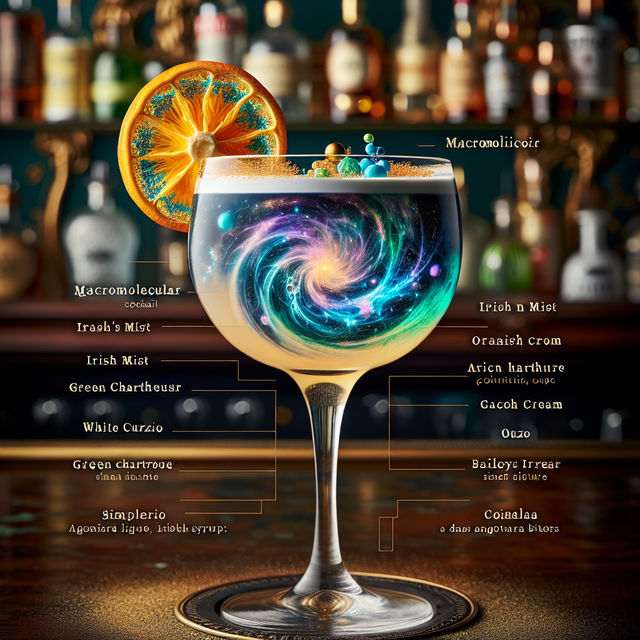 Galactic Elixir, Galactic Elixir, complex international spirits cocktail