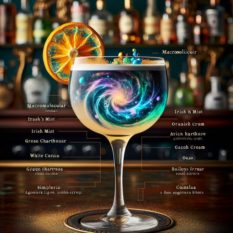 Galactic Elixir, Galactic Elixir, complex international spirits cocktail