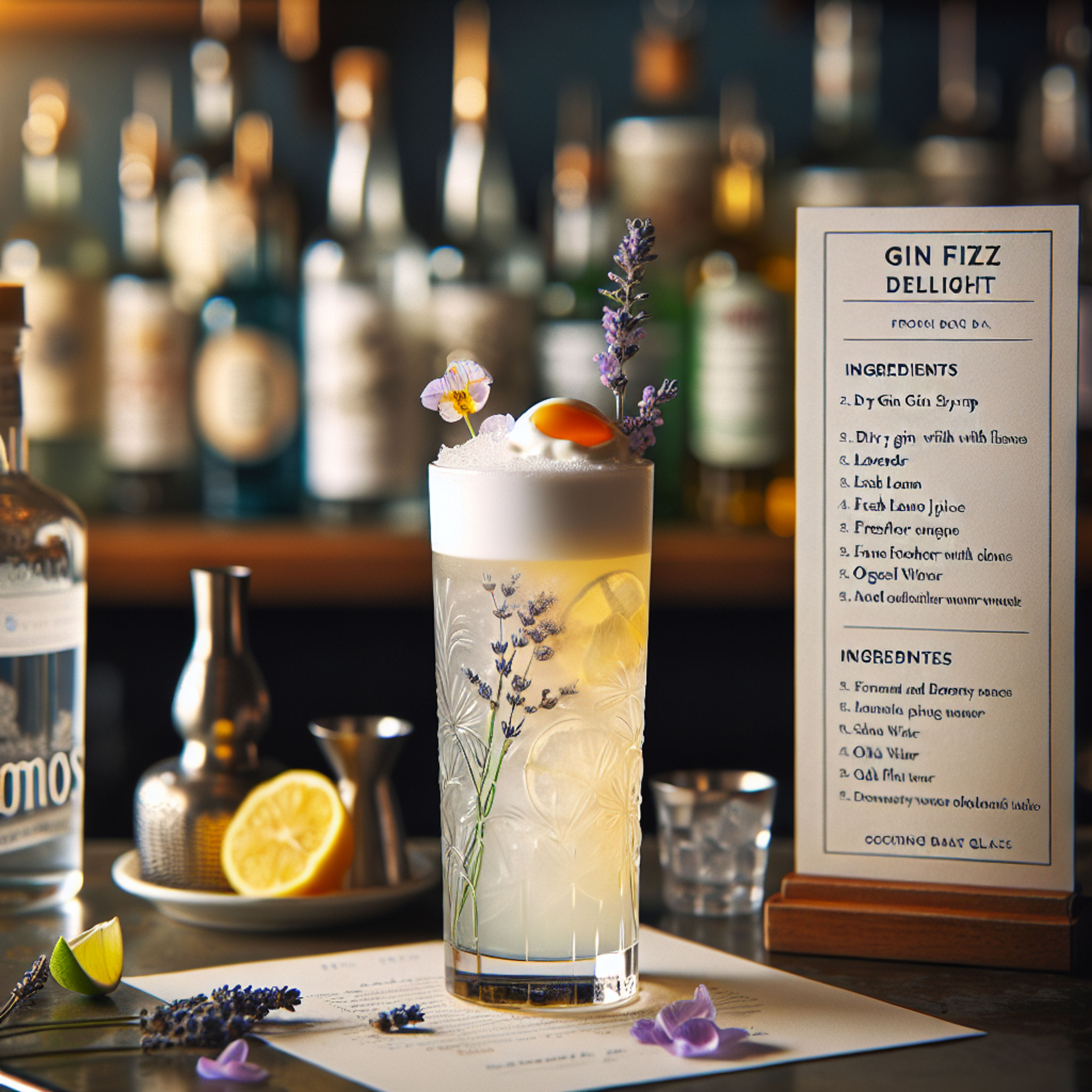 Gin Fizz Delight, Twist on classic Ramos Gin Fizz with floral & citrus ...