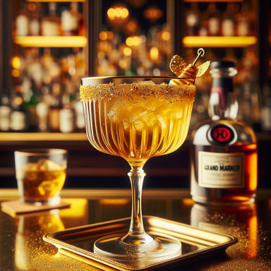 Golden Elixir, Luxurious cocktail with premium ingredients and edible ...