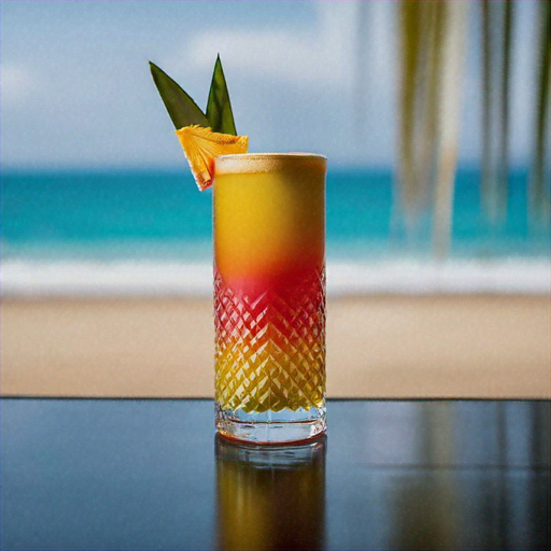 Golden Pirate Elixir, Tropical paradise cocktail with a hint of spice