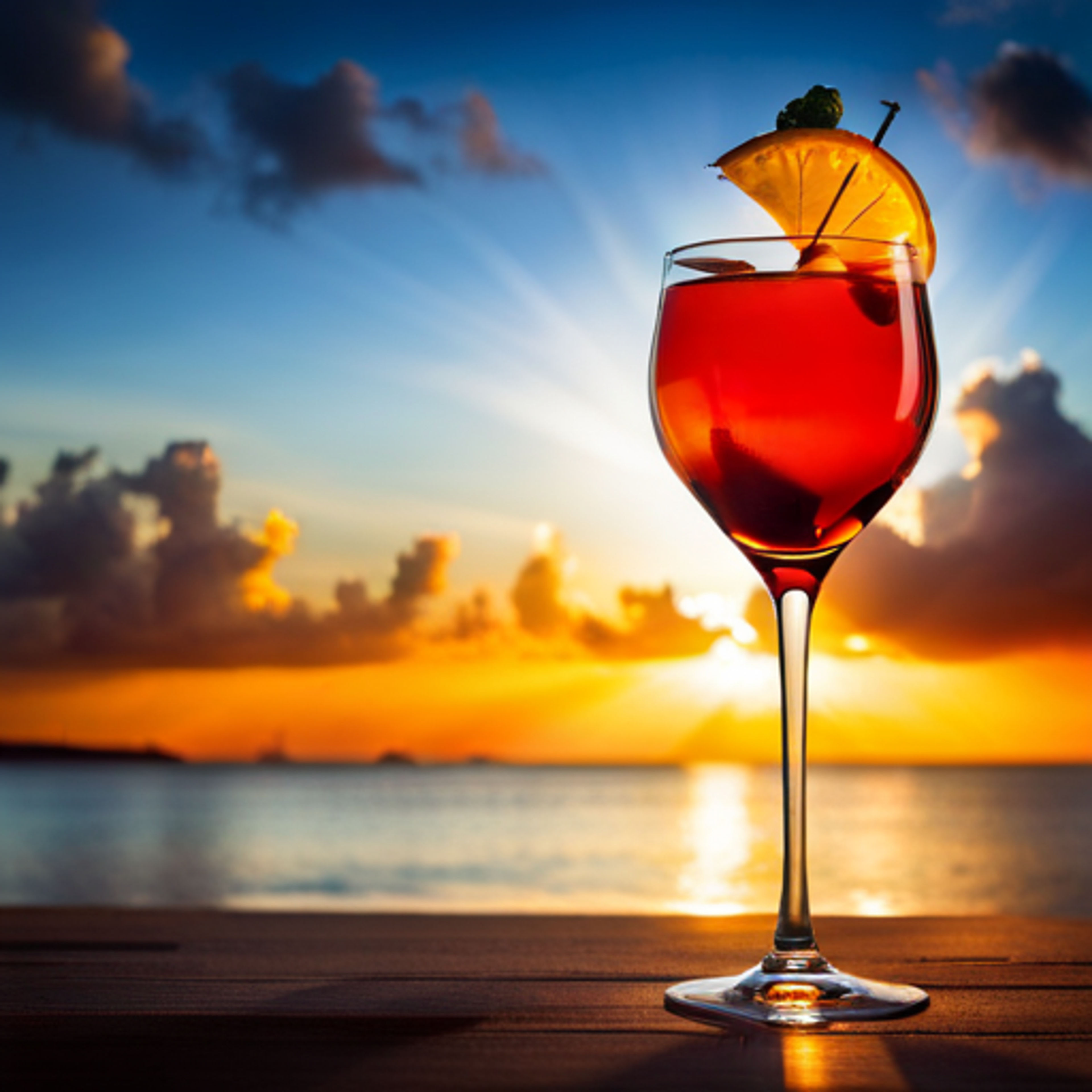 Golden Sunset Spritz, Bourbon-based cocktail with citrus and herbal notes