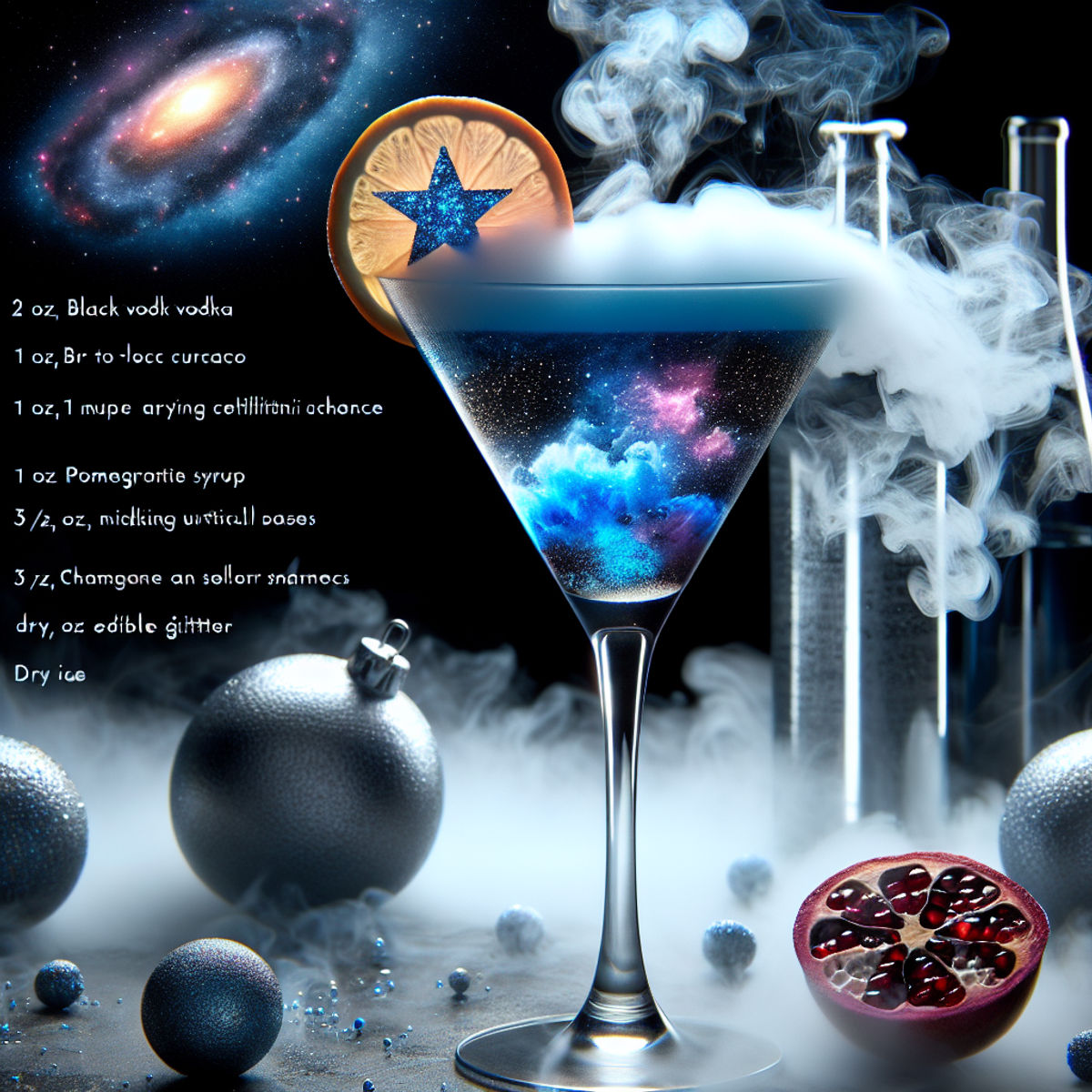 Hal9001 Nebula, Celestial cocktail inspired by AI and space