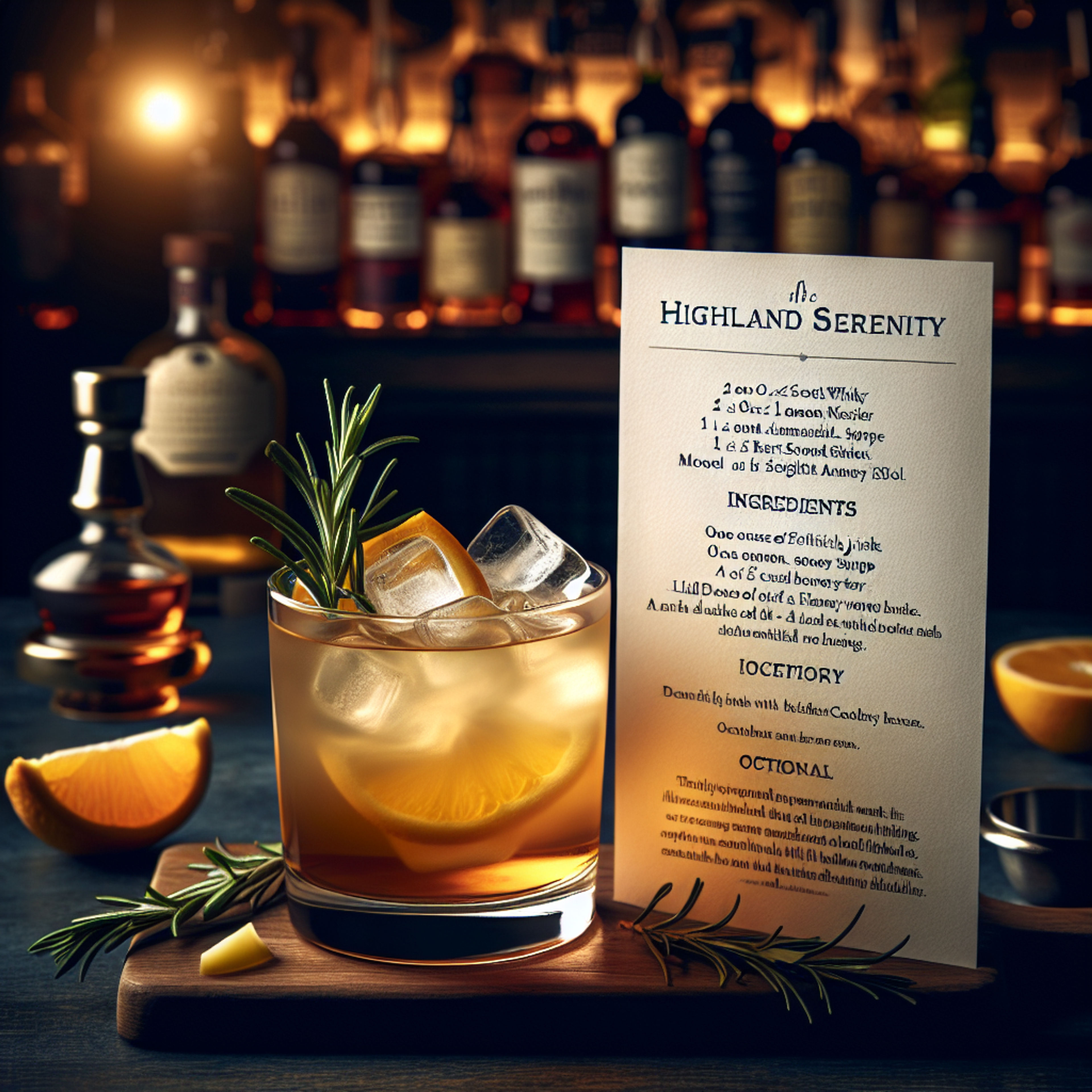 Highland Serenity, Cocktail capturing the essence of a tranquil ...
