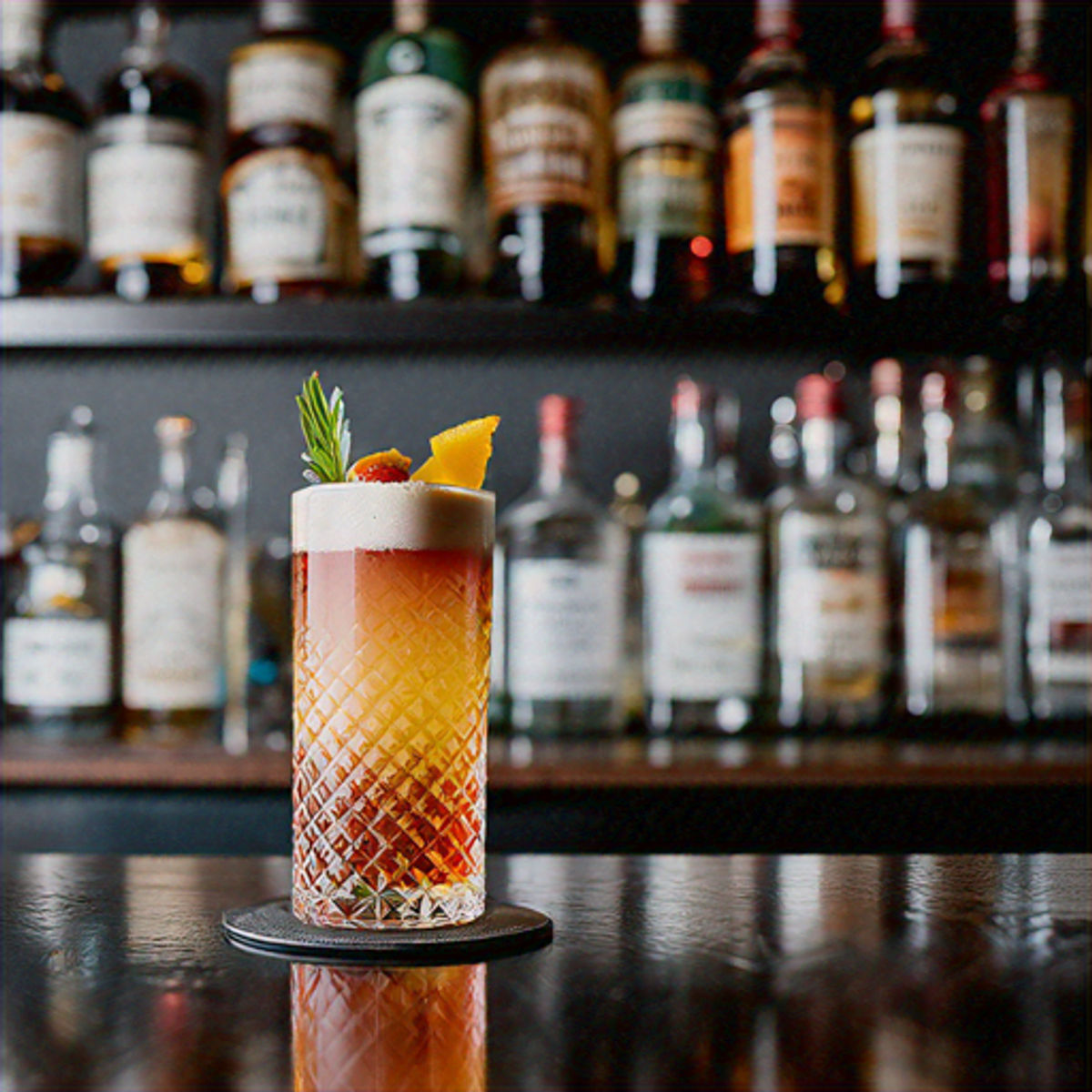 Highland Tropic, Sophisticated cocktail with aged rum and Glenlivet Scotch