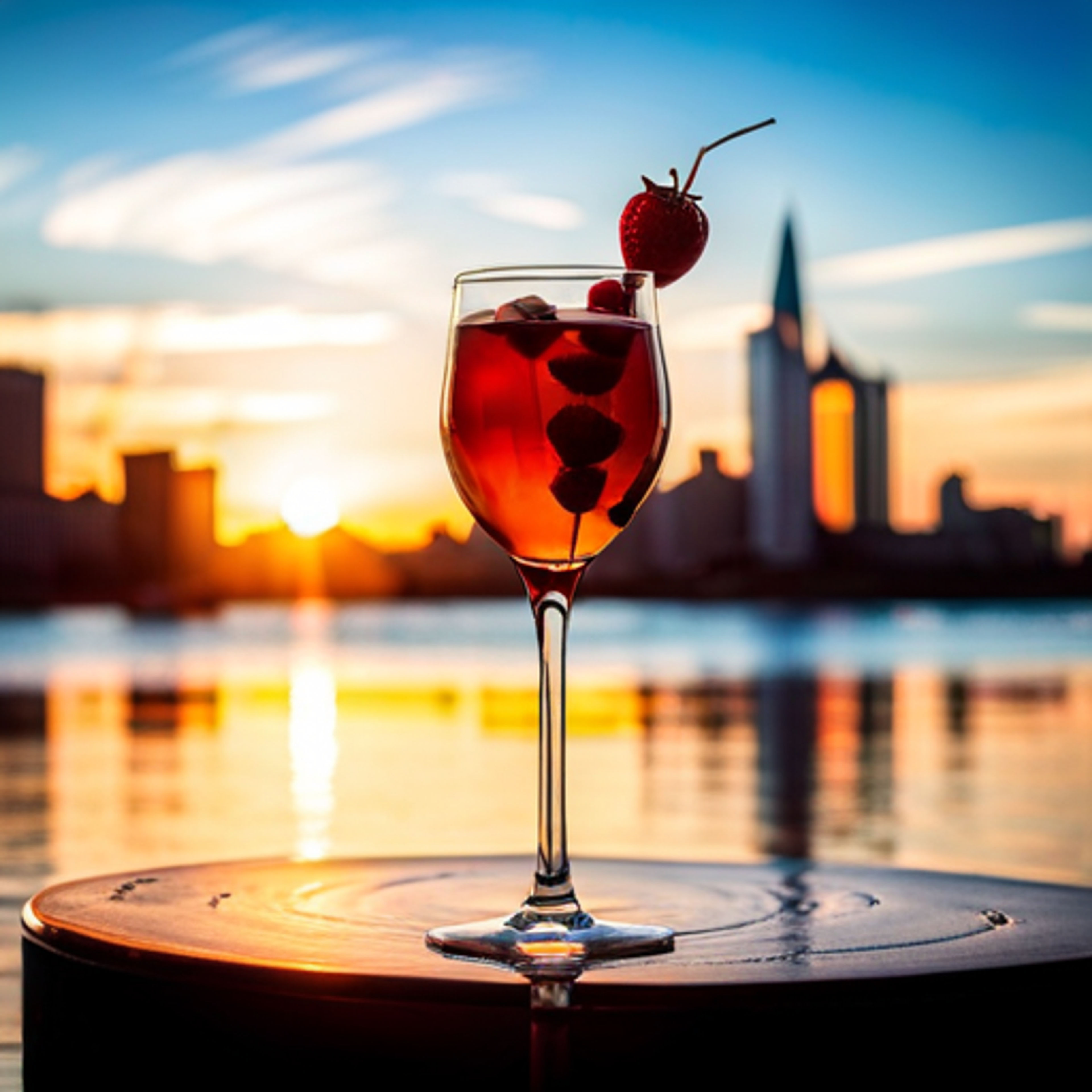 I Love You Berry Much, Visually stunning cocktail with vibrant red hue ...