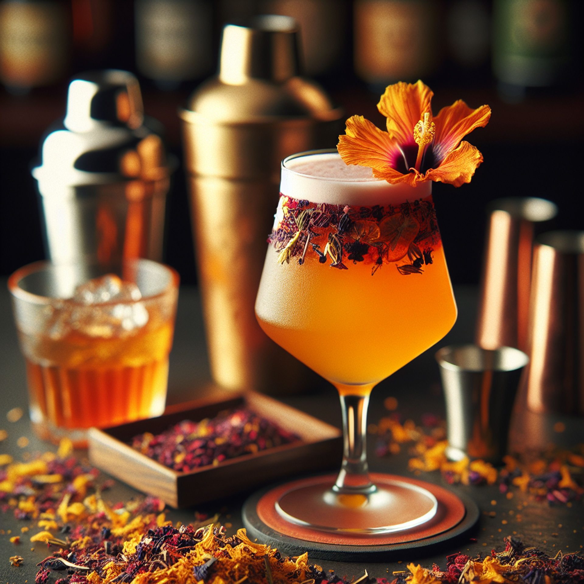 IPA Sunset Infusion, Bold cocktail blending IPA beer, bourbon, and ...