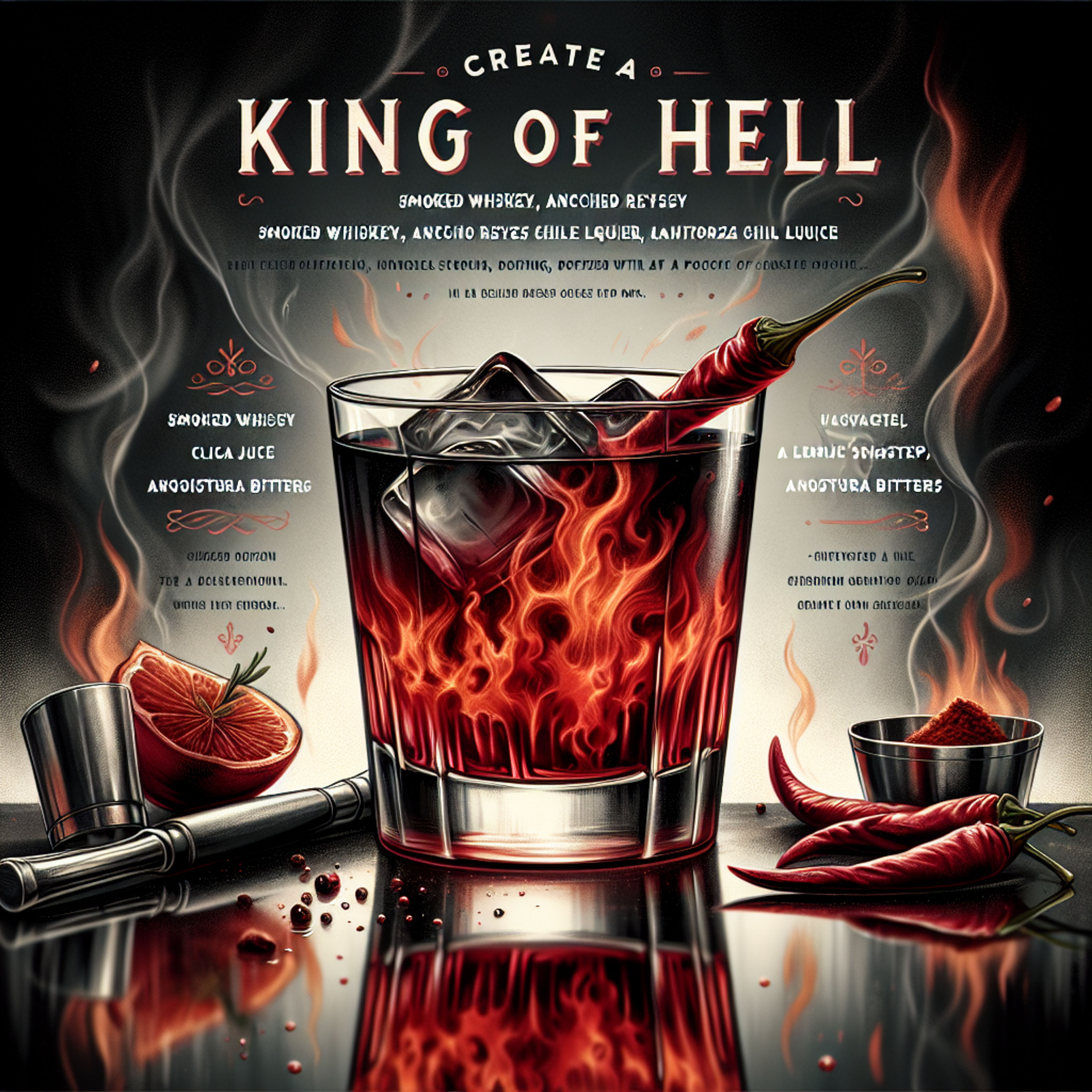 King of Hell Cocktail, Fiery, sophisticated cocktail with smoky, sweet ...