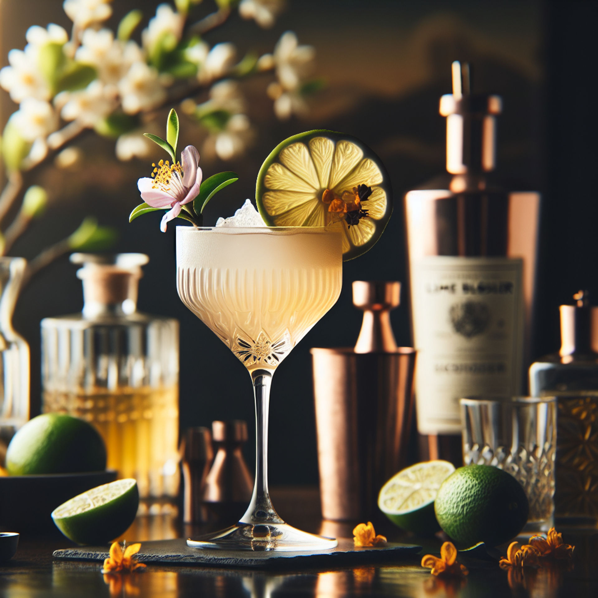 Lime Blossom Elixir, Refreshing cocktail with lime, honey, and ...