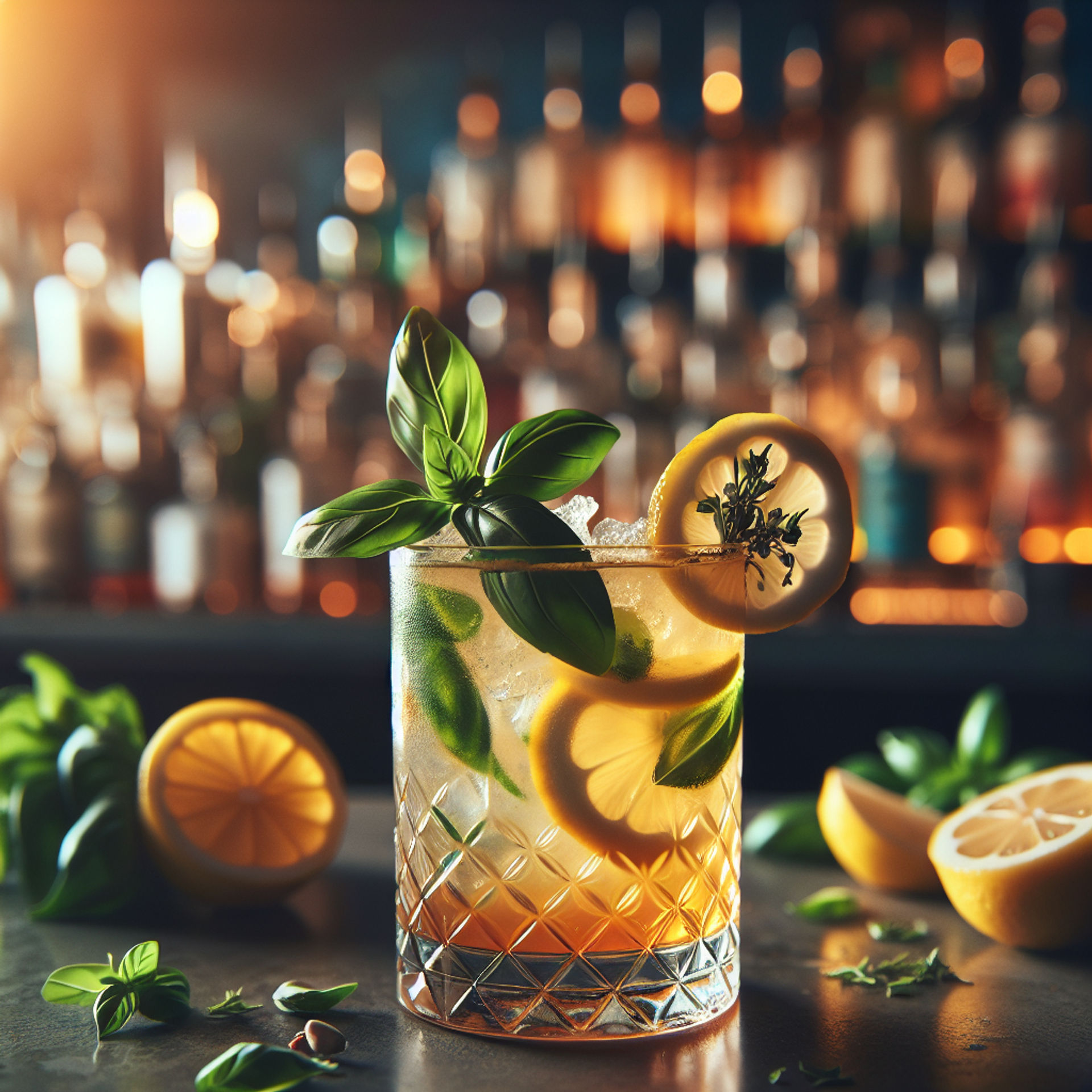 Limoncello Vodka Bliss, Refreshing Limoncello vodka cocktail with basil ...