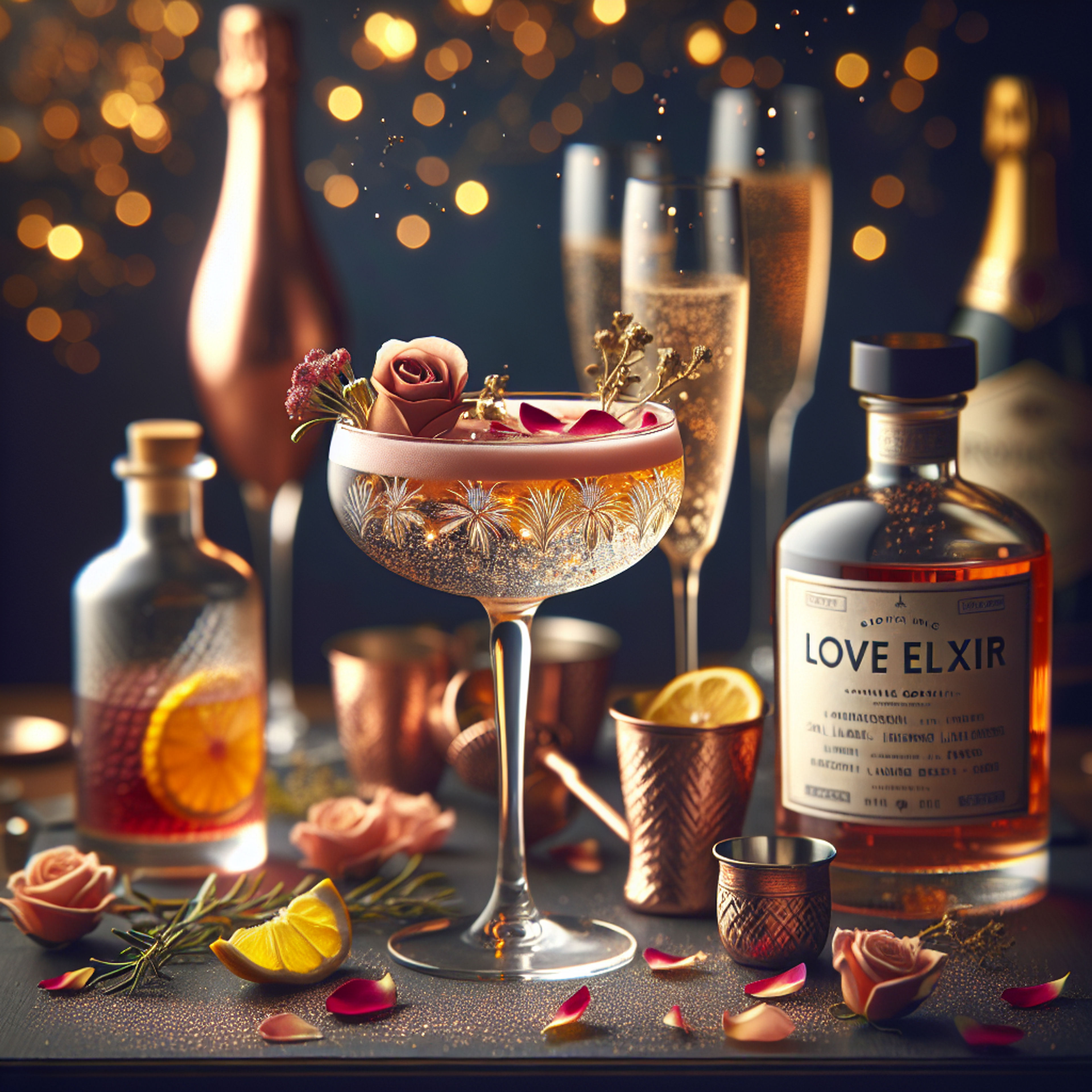 Love's Elixir, Charming gin cocktail for engagement parties