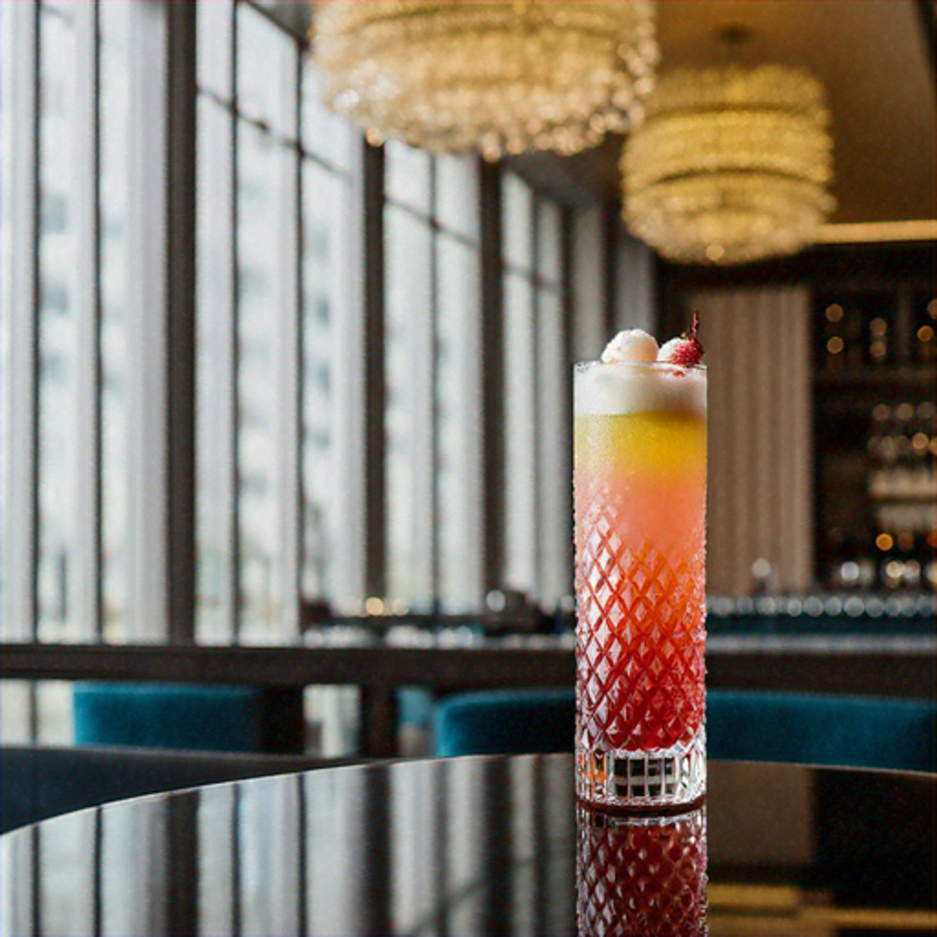 Lychee Sparkle Delight, Exotic lychee cocktail with sparkling sake and ...