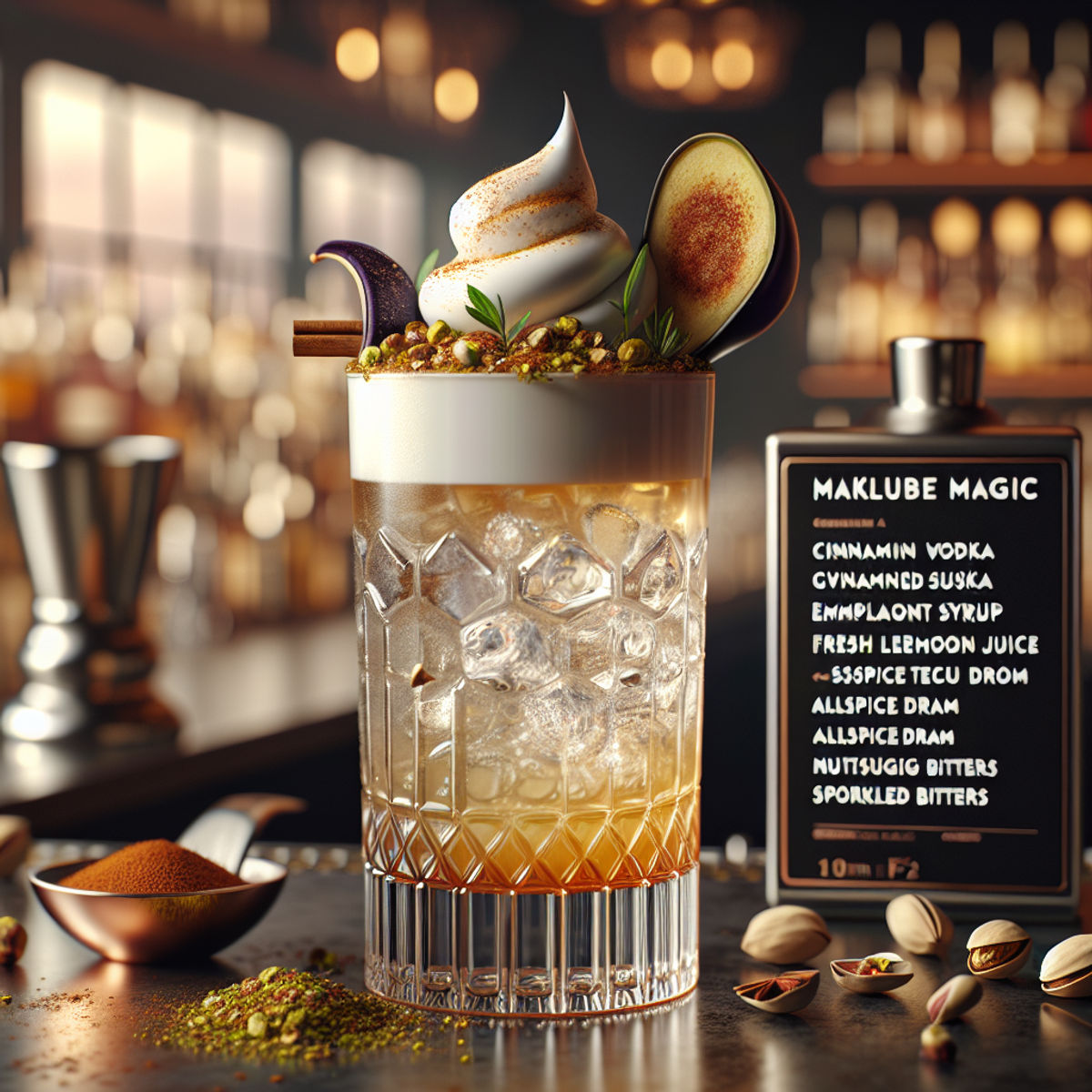 Maklube Magic, Savory and aromatic cocktail inspired by Maklube