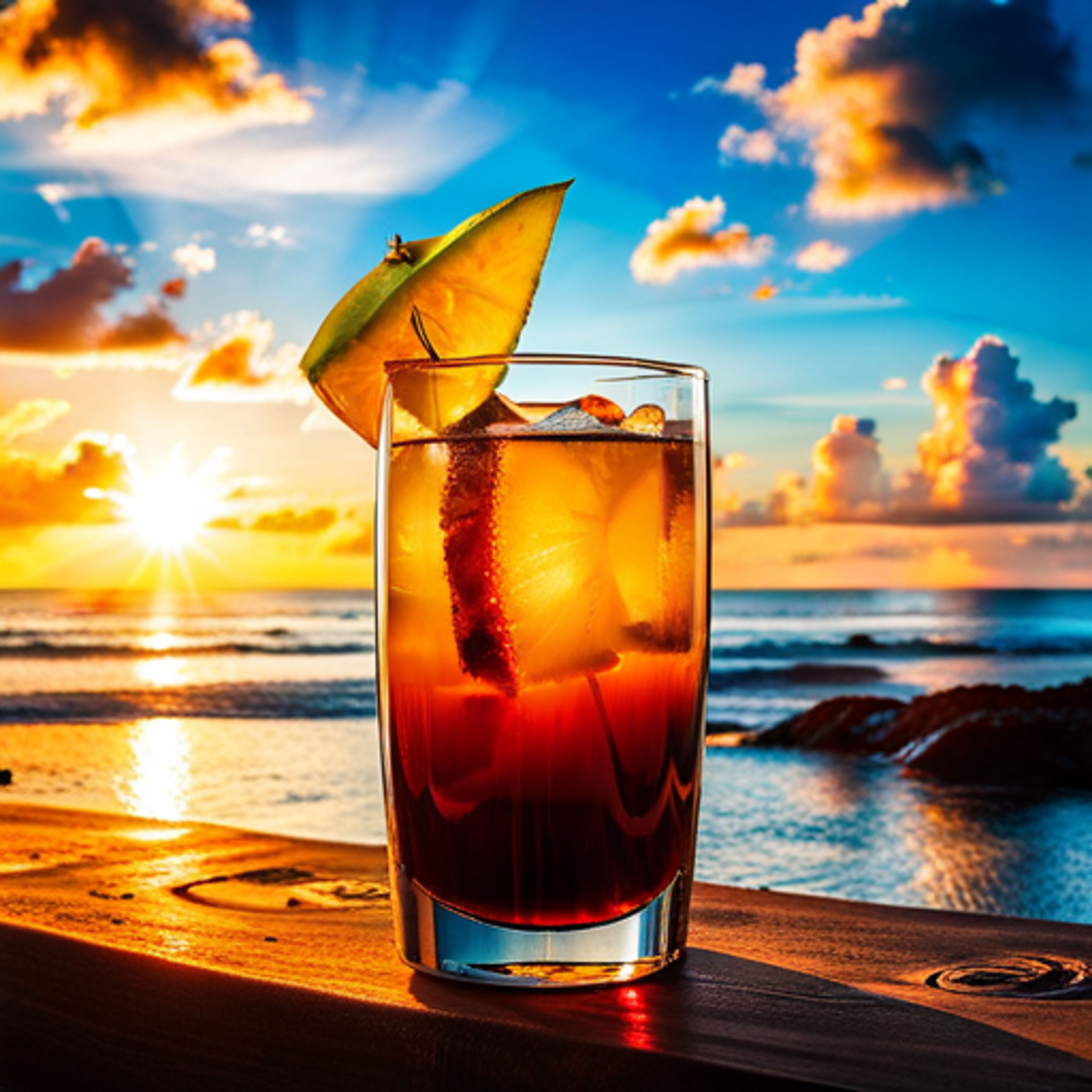 Mango Mezcal Symphony, Smoky, tropical, and herbal cocktail with ...