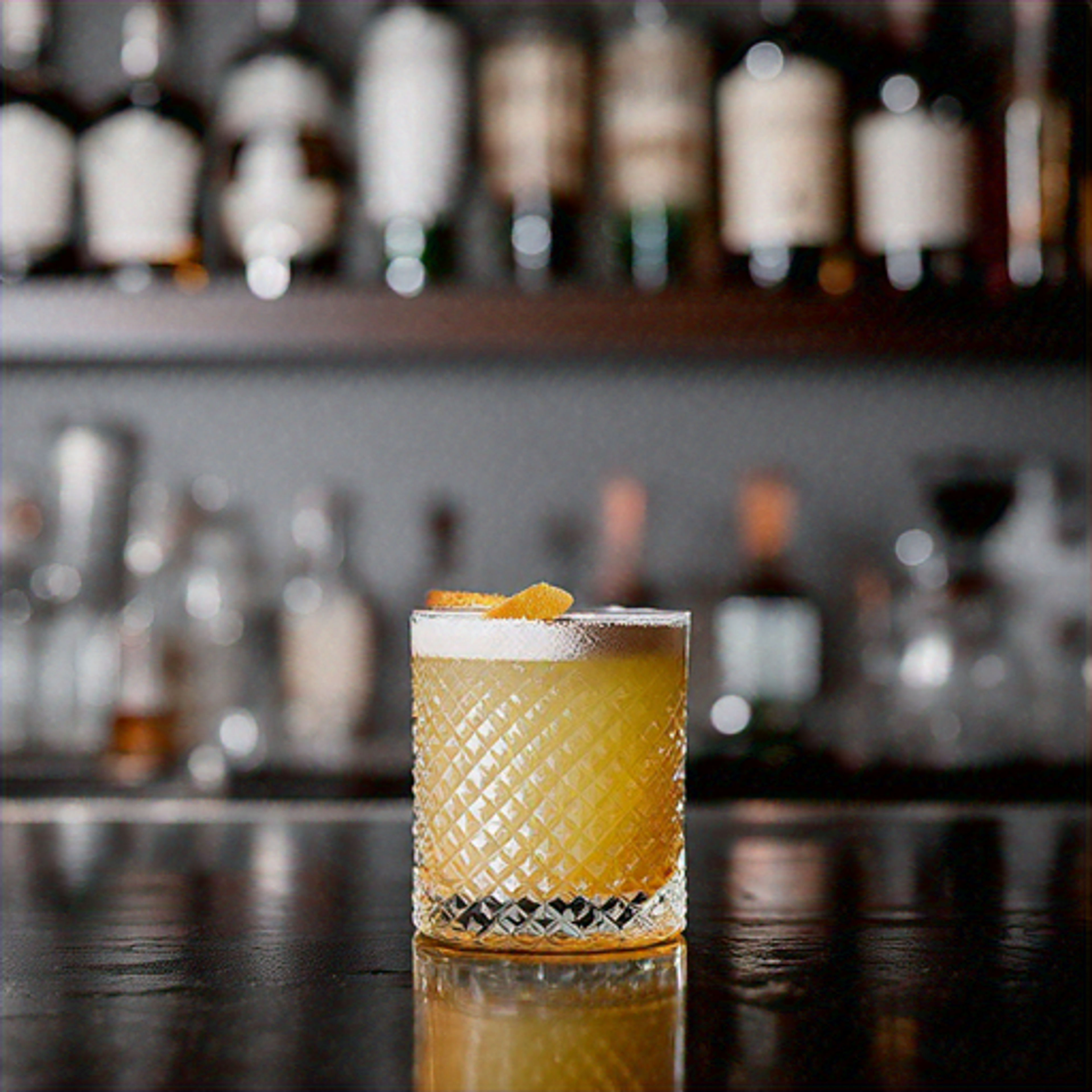 Maple Ginger Elixir, Rich, smoky Scotch with maple syrup and zesty ginger