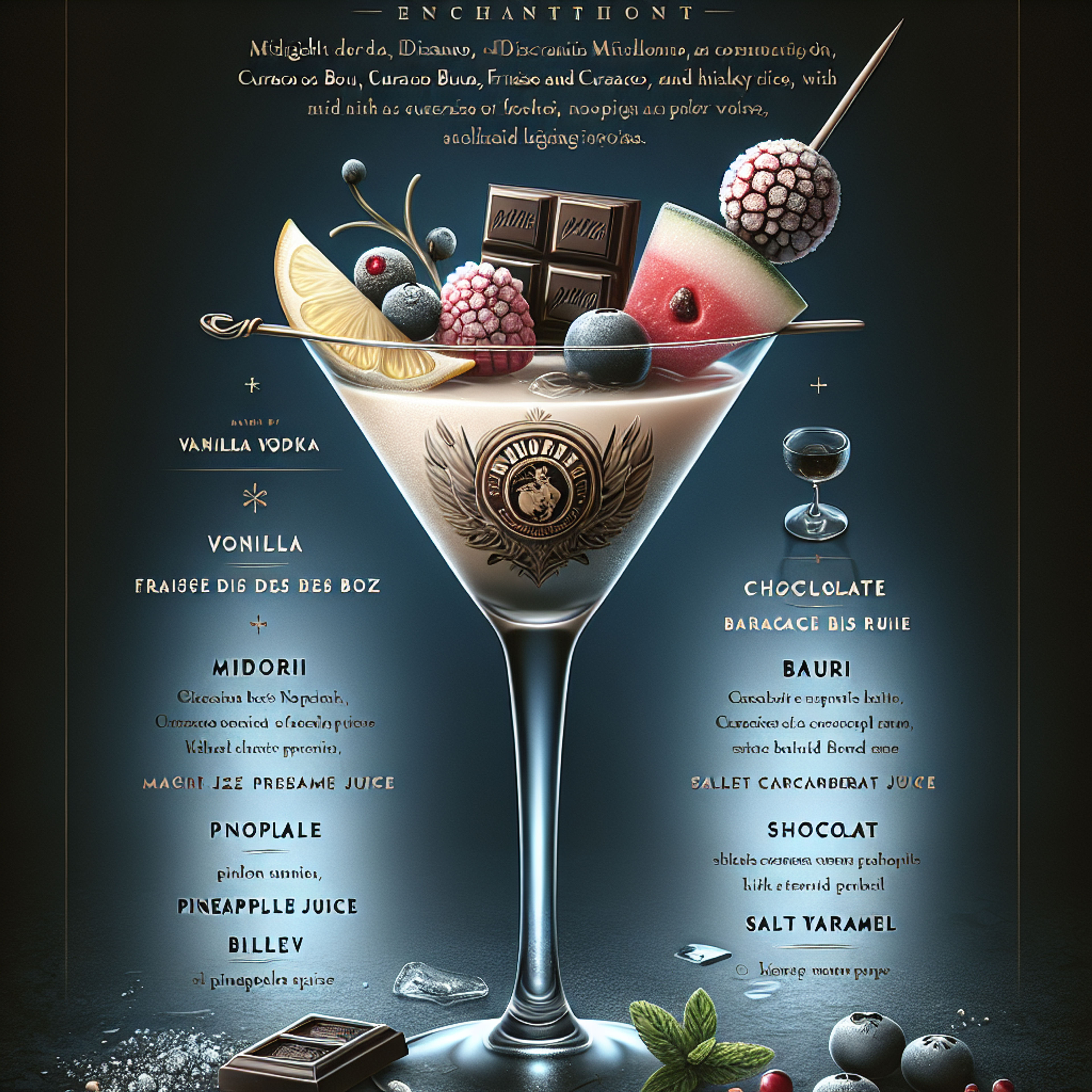 Midnight Enchantment, Captivating drink with vanilla vodka, fruit ...