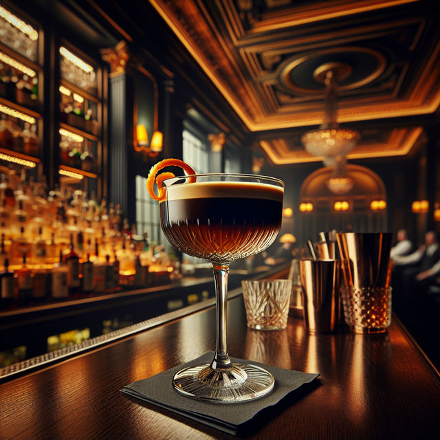 Midnight Espresso, Revitalizing coffee cocktail with a hint of orange