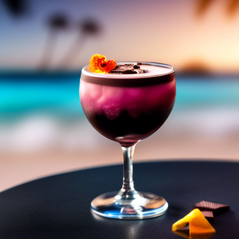Midnight Velvet Fizz, Luxurious cocktail with dark chocolate, cognac ...