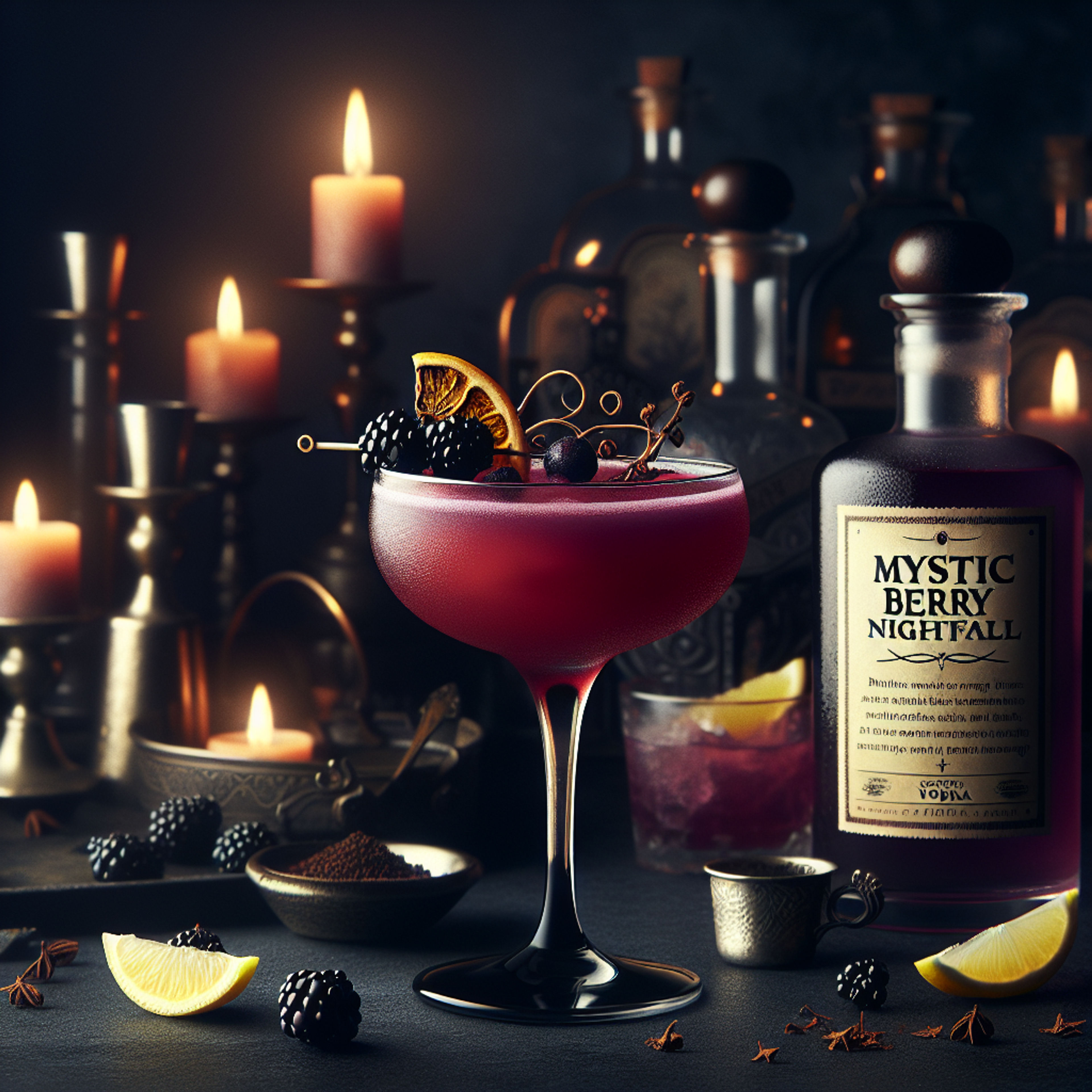 Mystic Berry Nightfall, Dark, rich cocktail with berries, clove, and ...