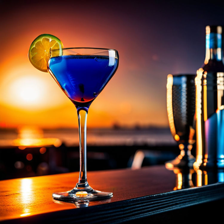 Mystic Moonshine, Enchanting moonshine cocktail with magical blue hue