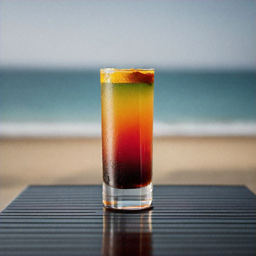 Orient Sunset, East meets West in a citrusy, herbal cocktail