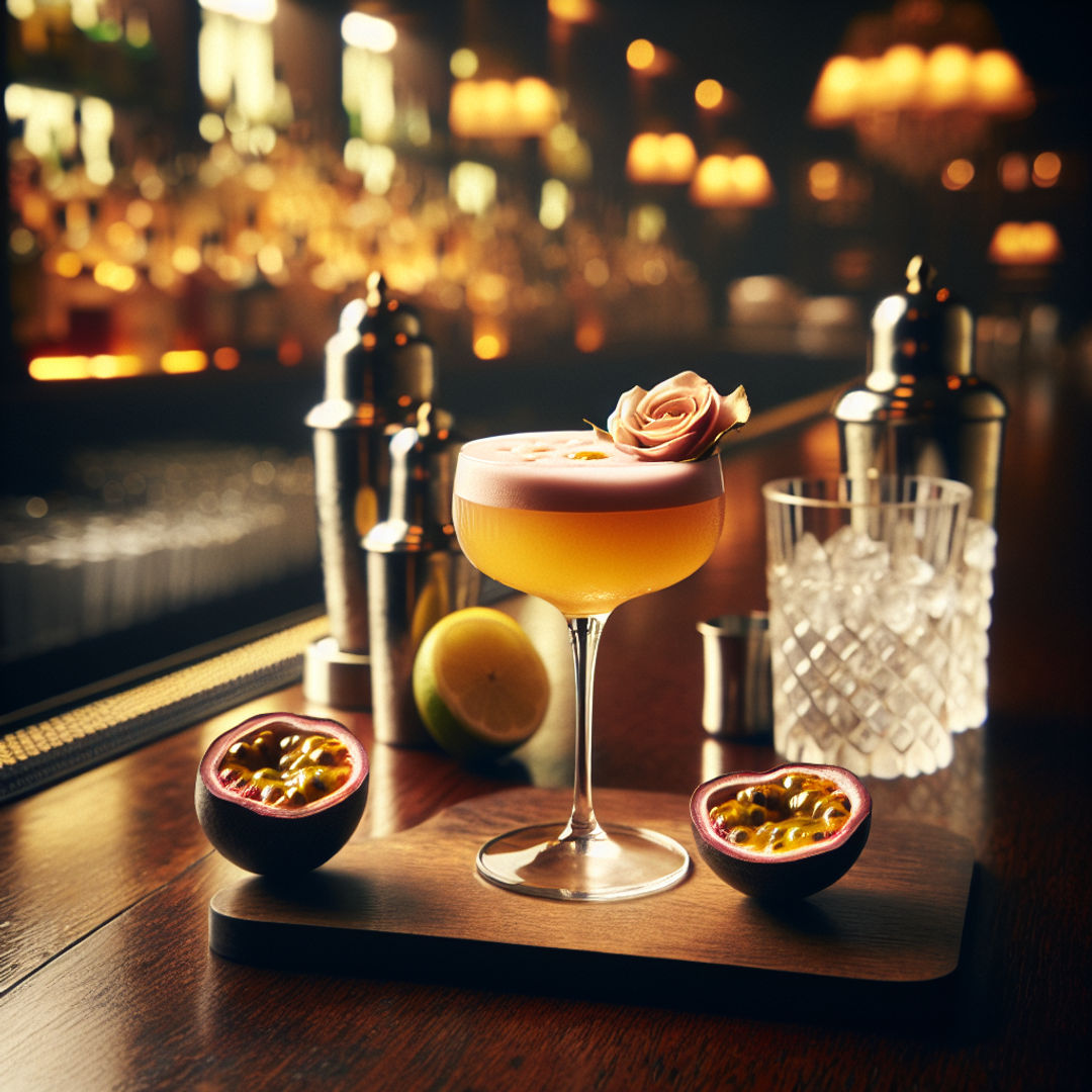 Passion Rose Gin Sour, Delicate floral and fruity gin sour with ...