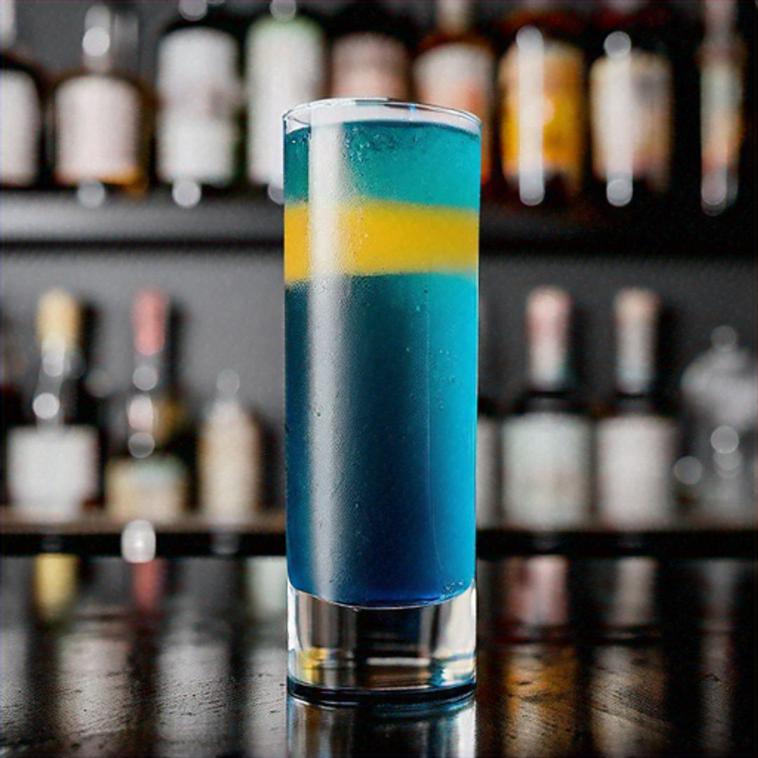 Paw-some Sapphire Splash, Vibrant Bluey-inspired cocktail with fruity ...