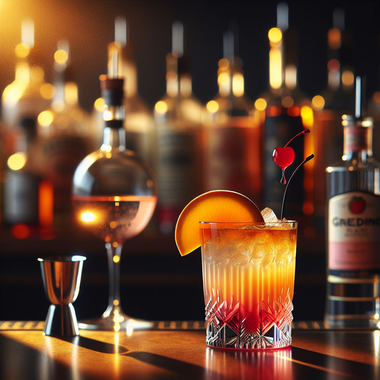Peachy Sunset Splash, Peachy Sunset Splash cocktail with peach liqueur ...
