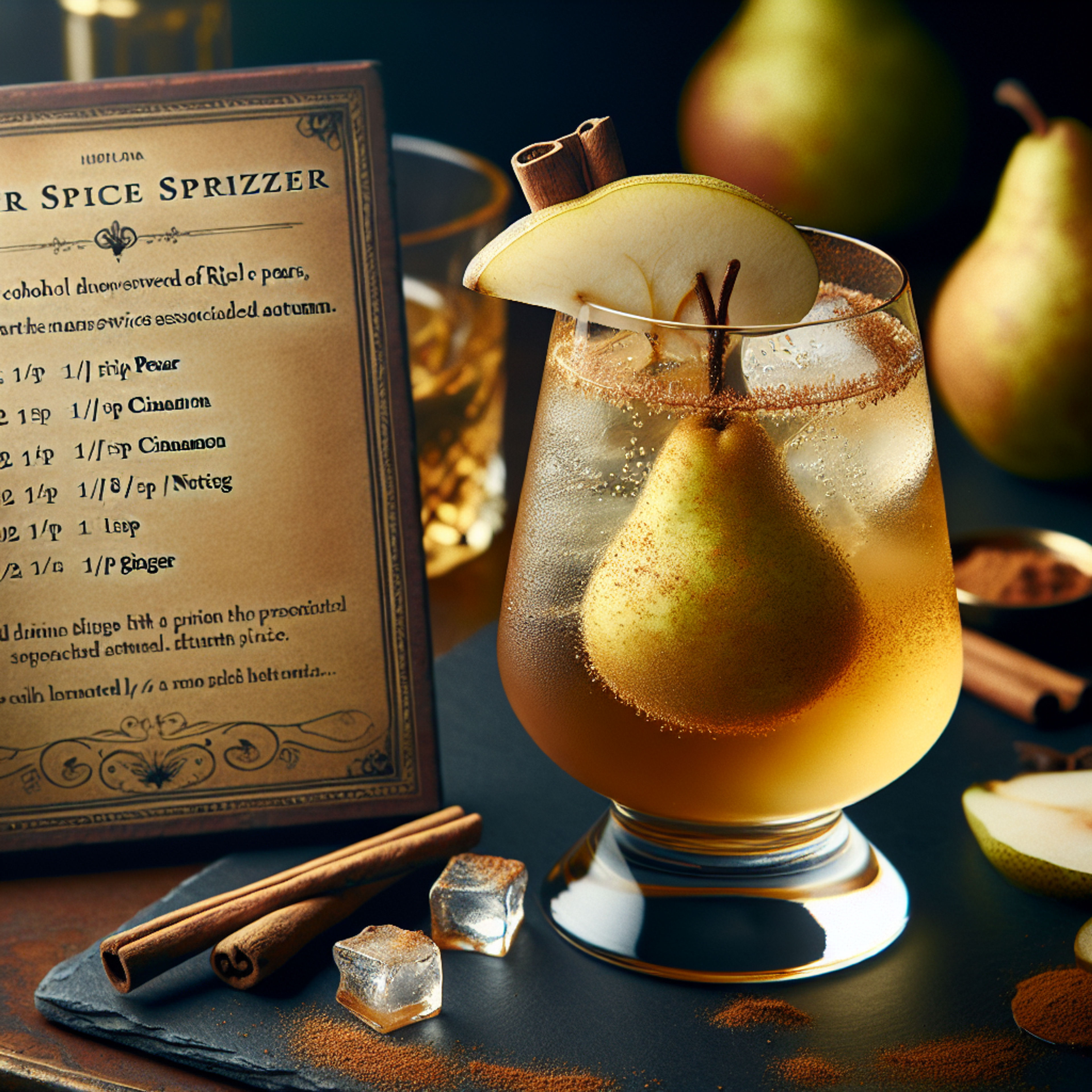 Pear Spice Spritzer, Refreshing and aromatic non-alcoholic beverage ...