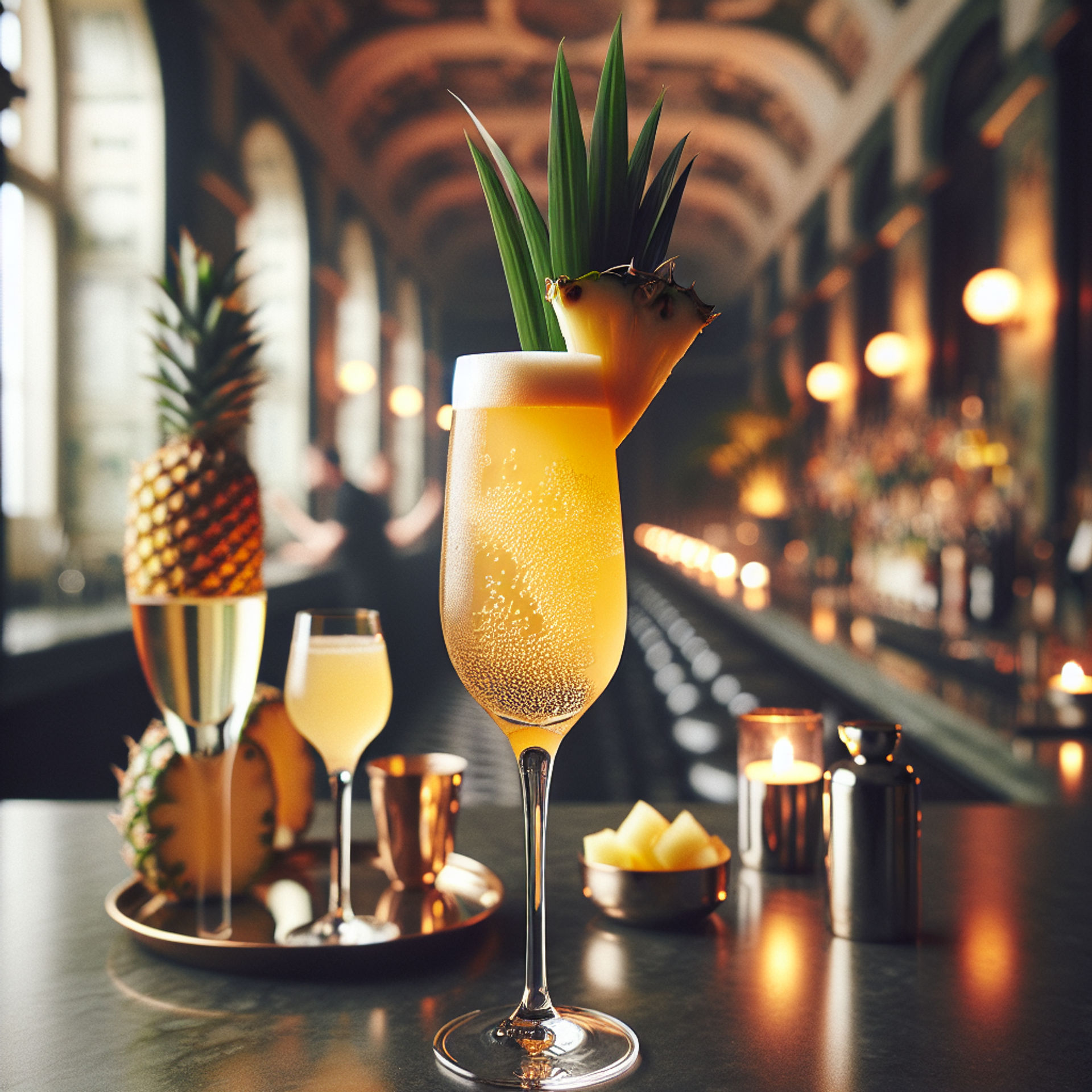 Pineapple Paradise Sparkler, Tropical cocktail with pineapple, citrus ...