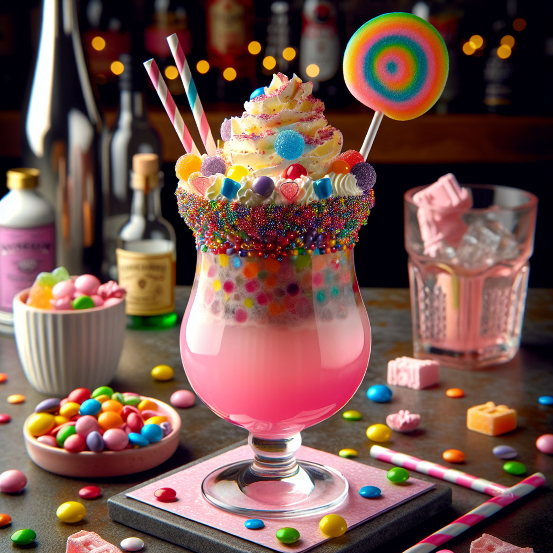 Pinkie Pie's Party Potion, Vibrant, sweet, and slightly sour cocktail ...