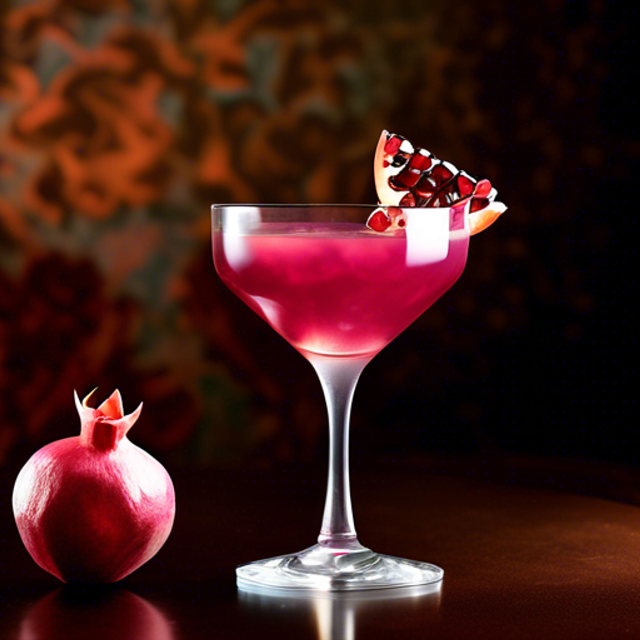 Pomegranate Velvet Twist, Silky vodka, Lillet Blanc, pomegranate seeds ...