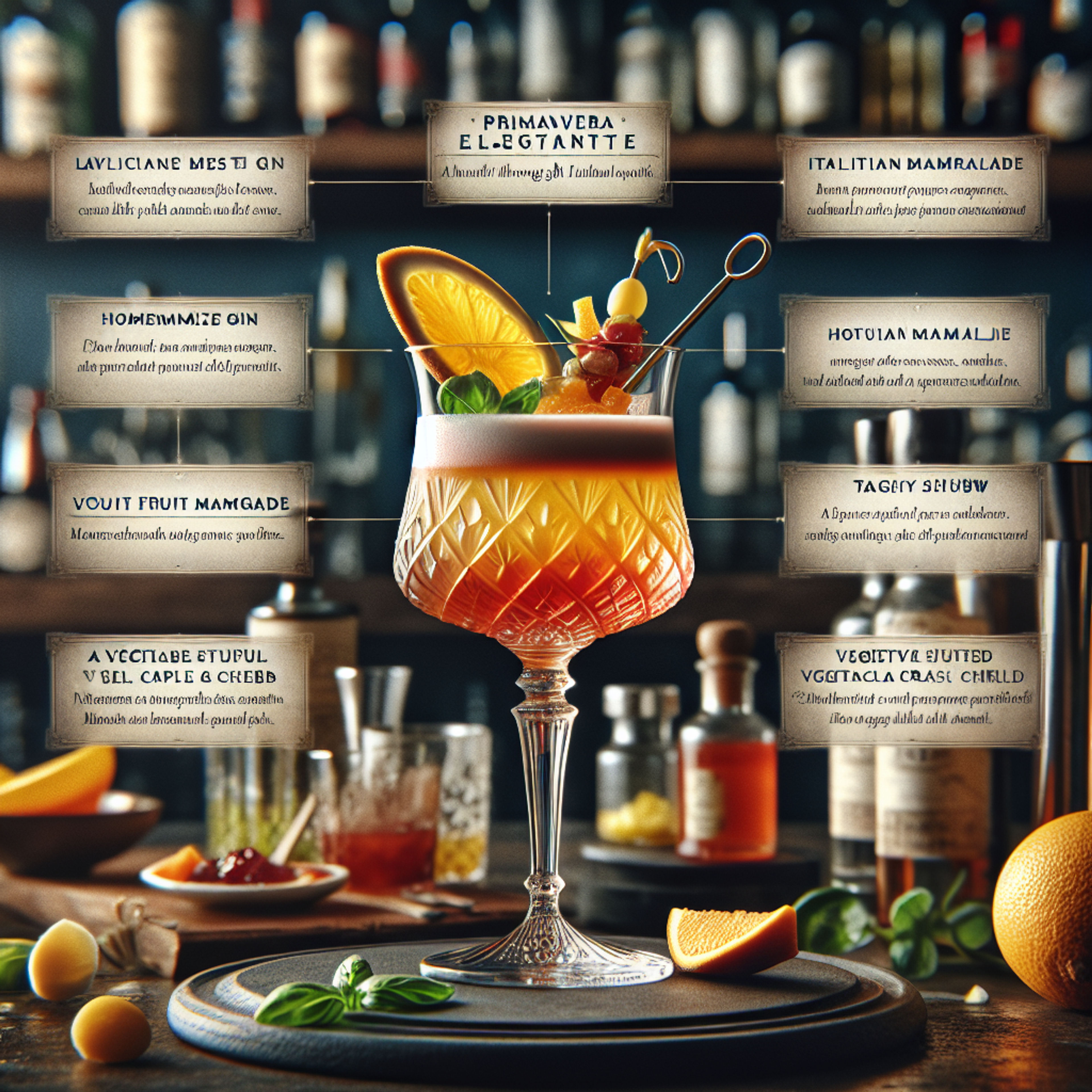 Primavera Elegante, Italian cocktail with Malfy Gin, fruit marmalade ...