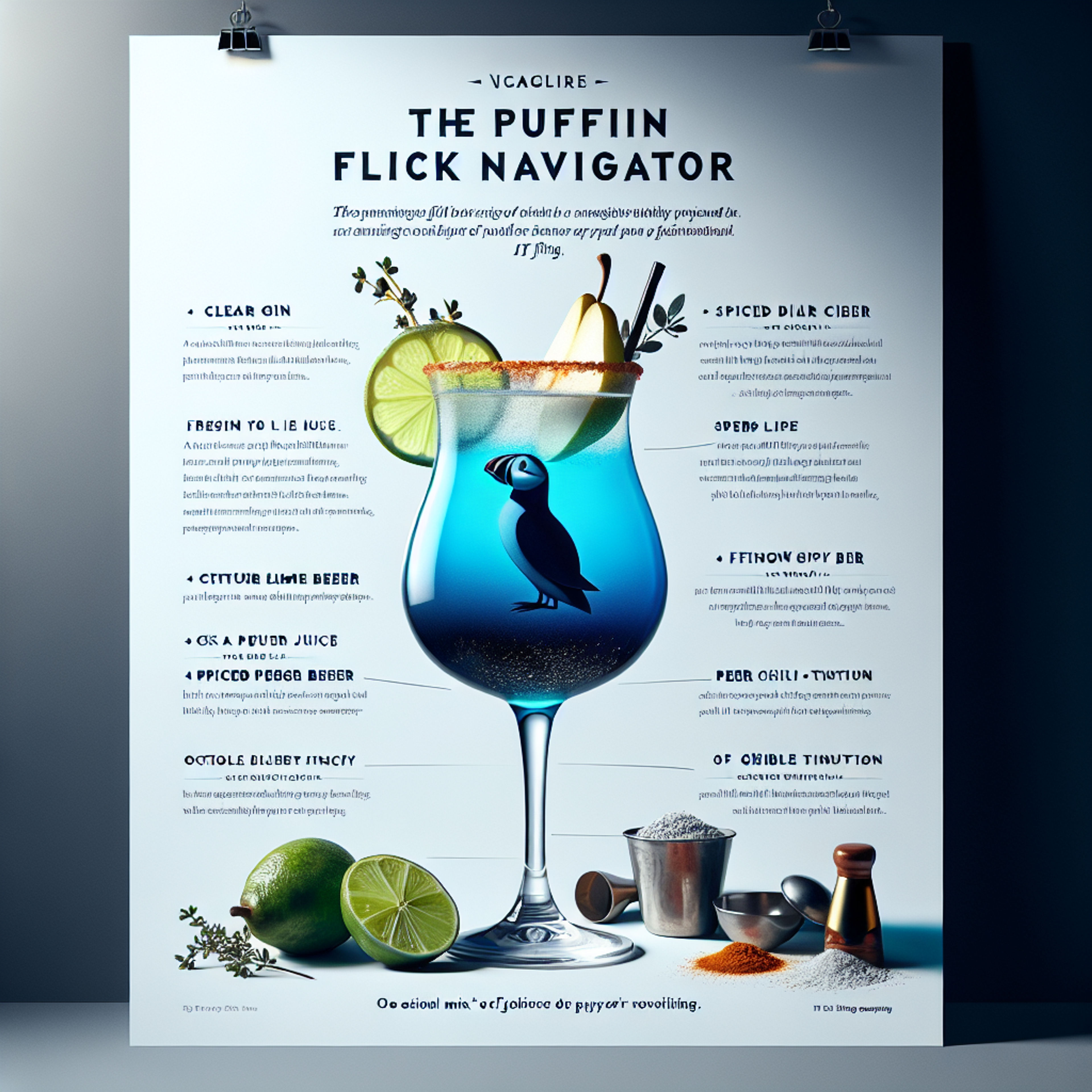 Puffin Flock Navigator, Cutting-edge cocktail embodying innovative and ...