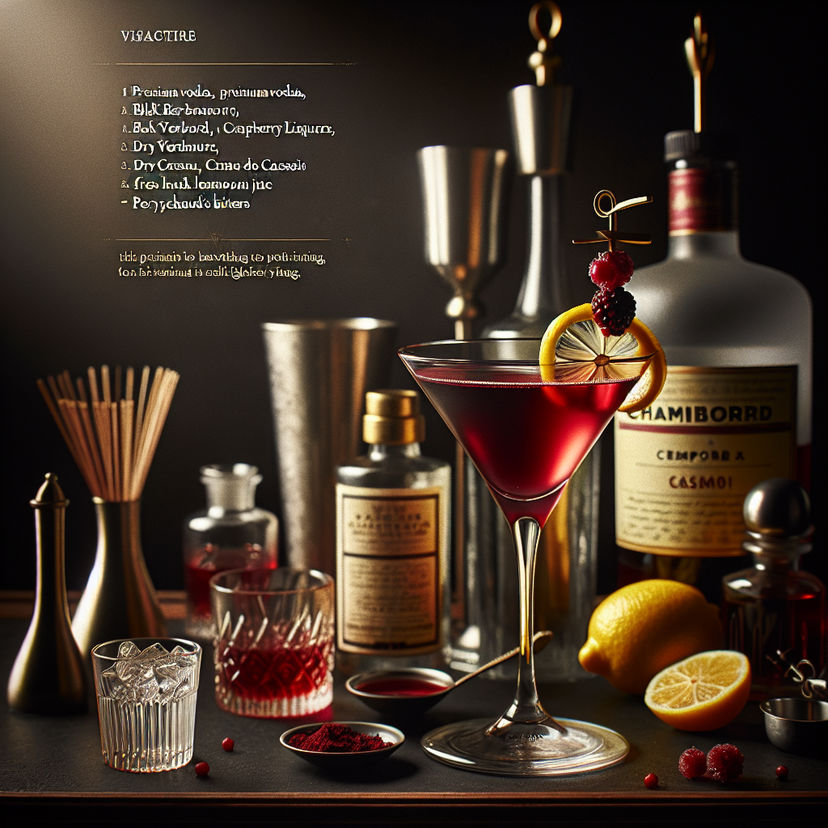 Red Velvet Enigma, Vodka cocktail with hidden red hue, sophisticated ...