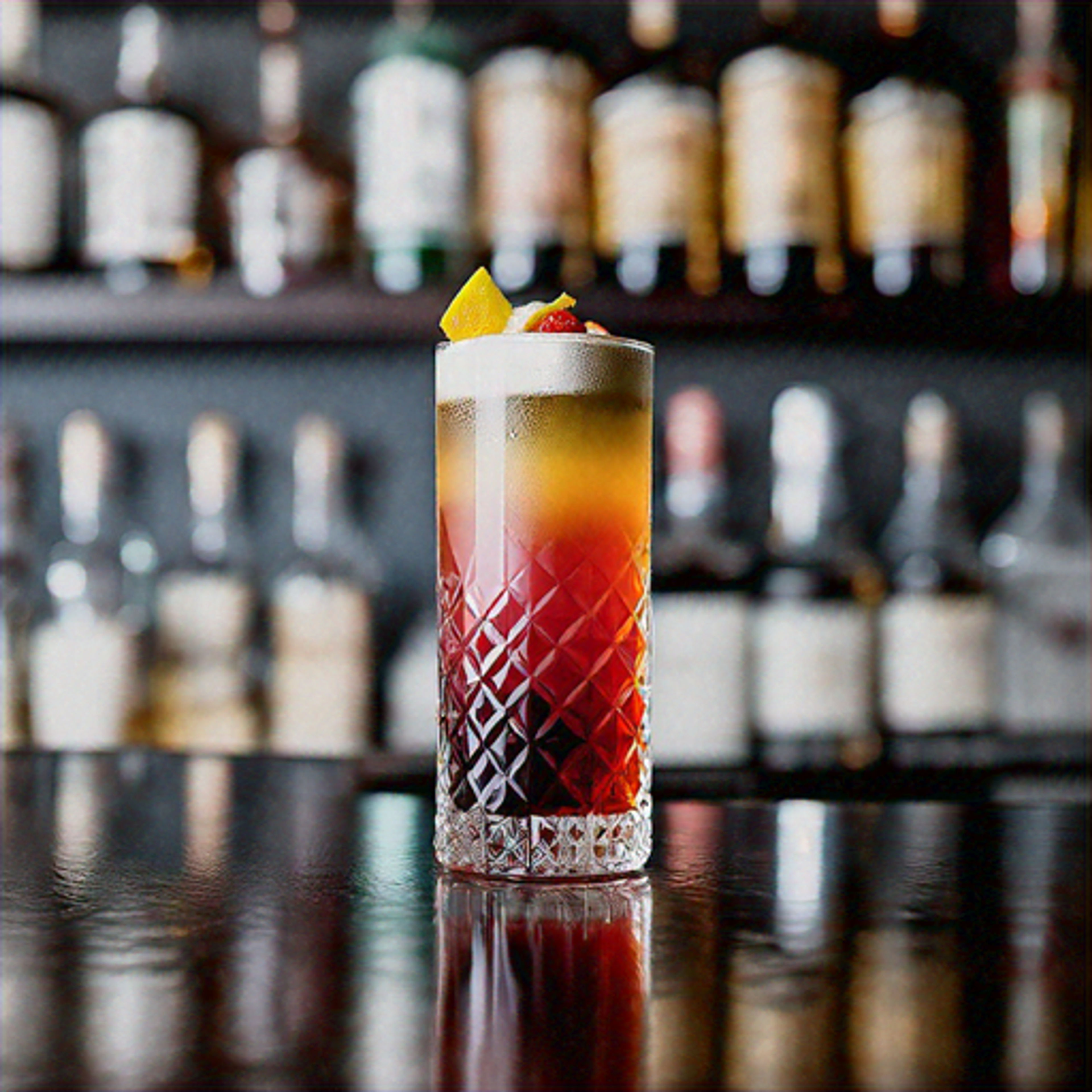 Royal Whisper, Exquisite cocktail with whiskey, floral, and citrus notes