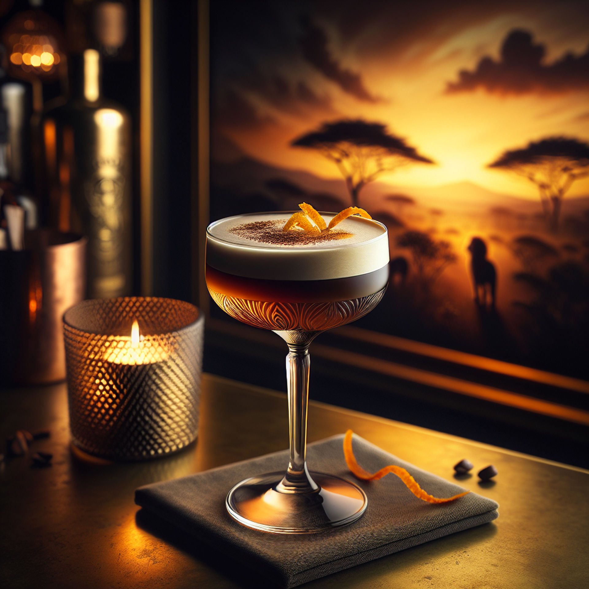 Safari Dusk, Cocktail with Urban Rhino Gin and Kahlua