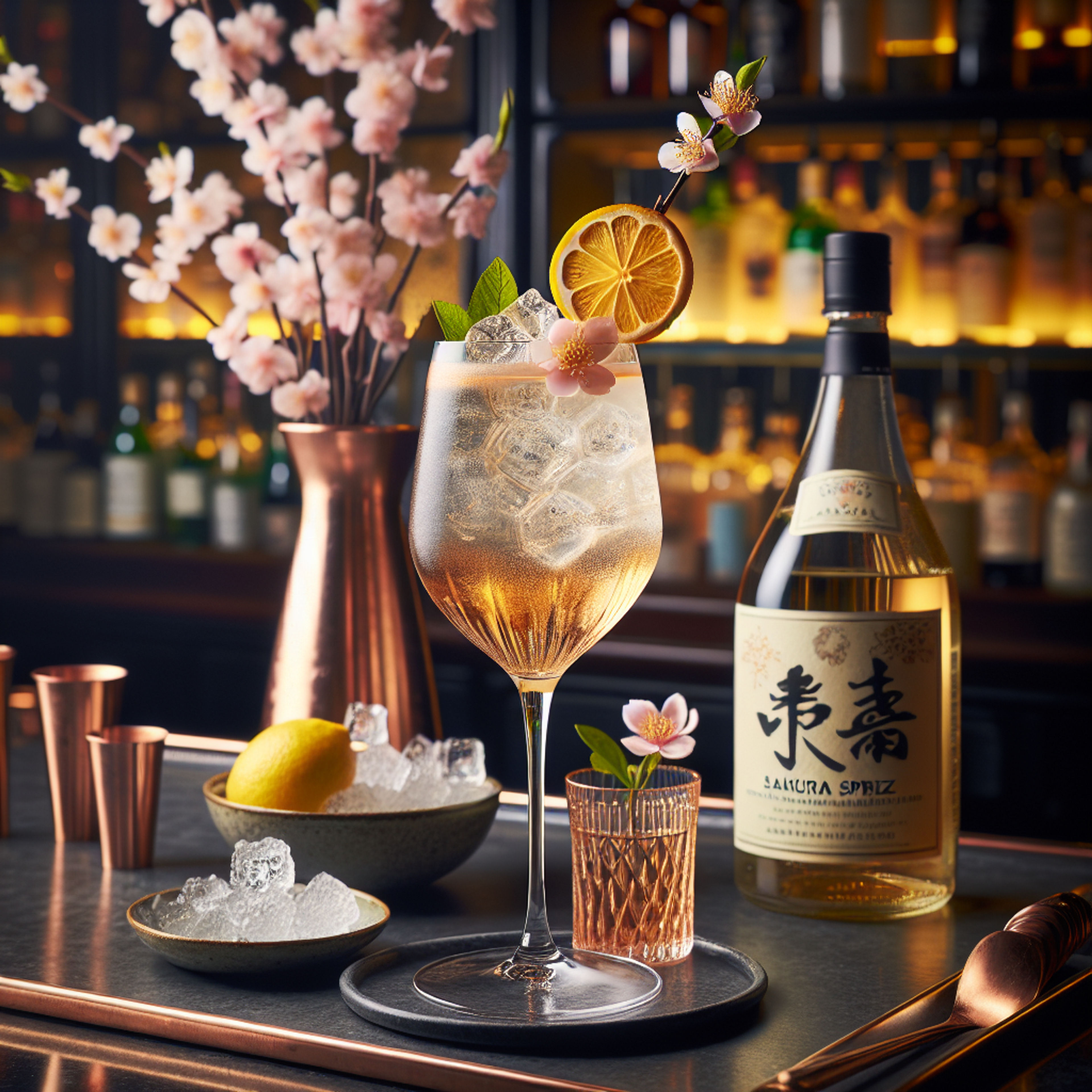 Sakura Spritz, Innovative Sakura Spritz cocktail with Yuzu and sakura ...