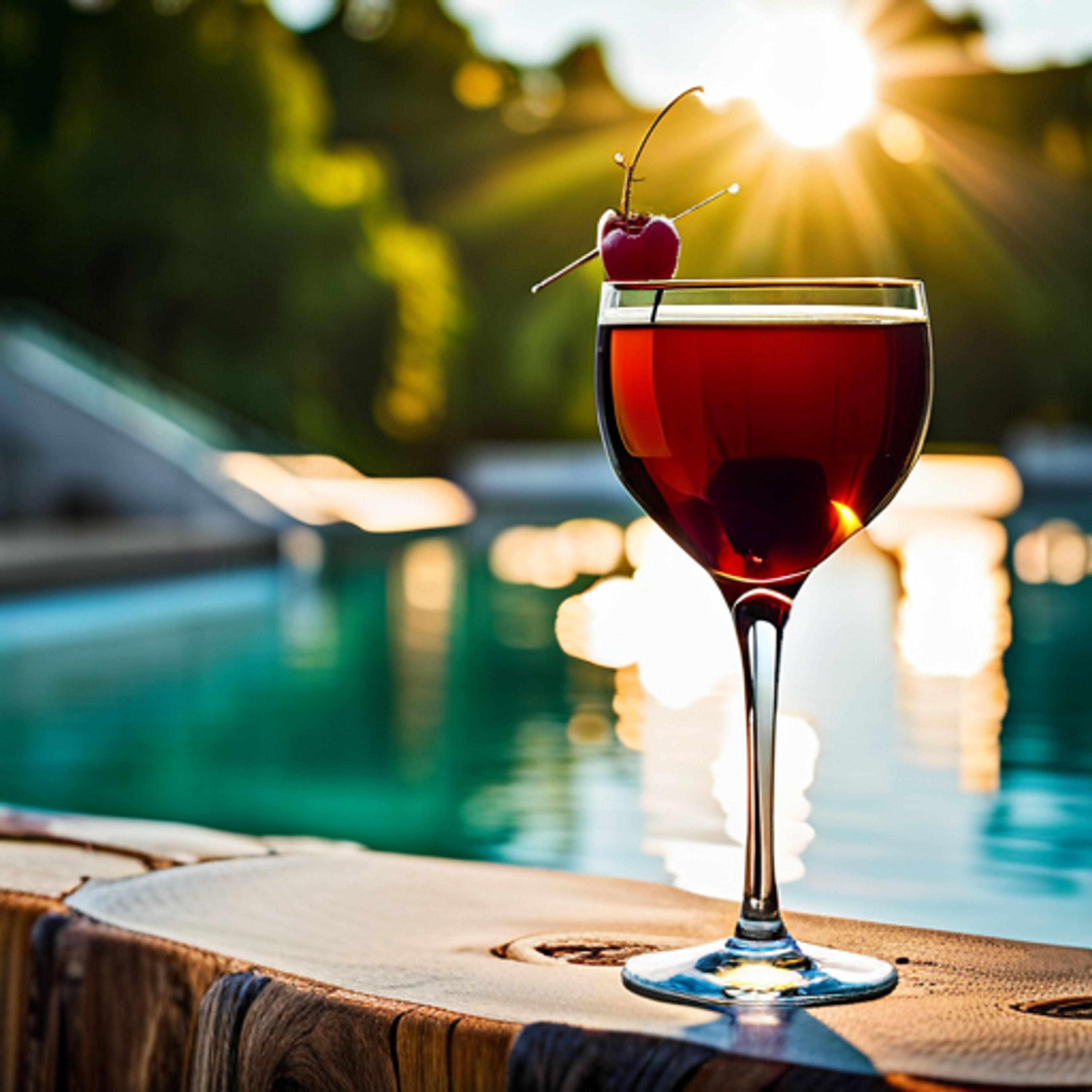 Scarlet Berry Bliss, Vibrant layered cocktail with red wine ...