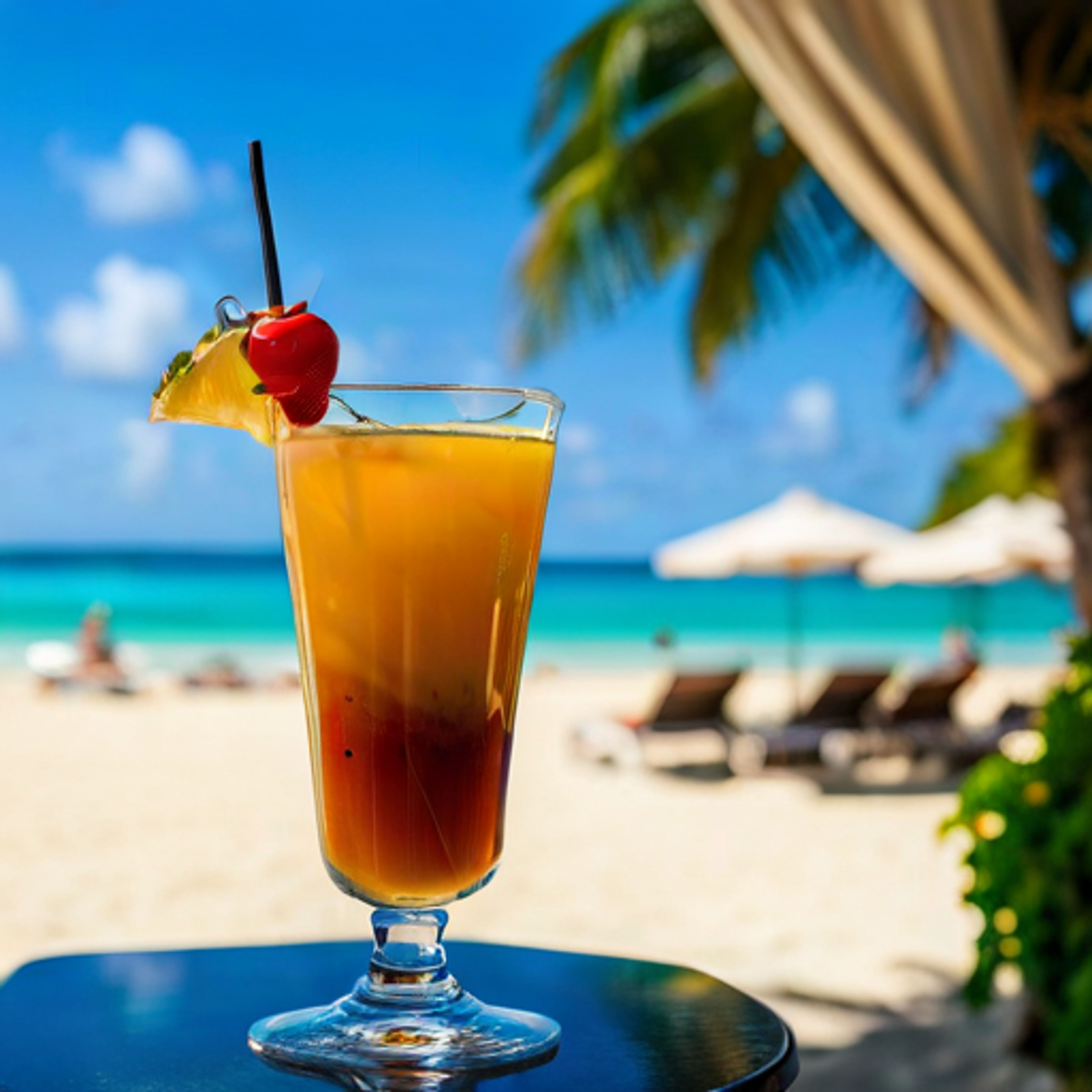 Sea Bass Serenity, Oceanic yellow curry cocktail with botanical gin