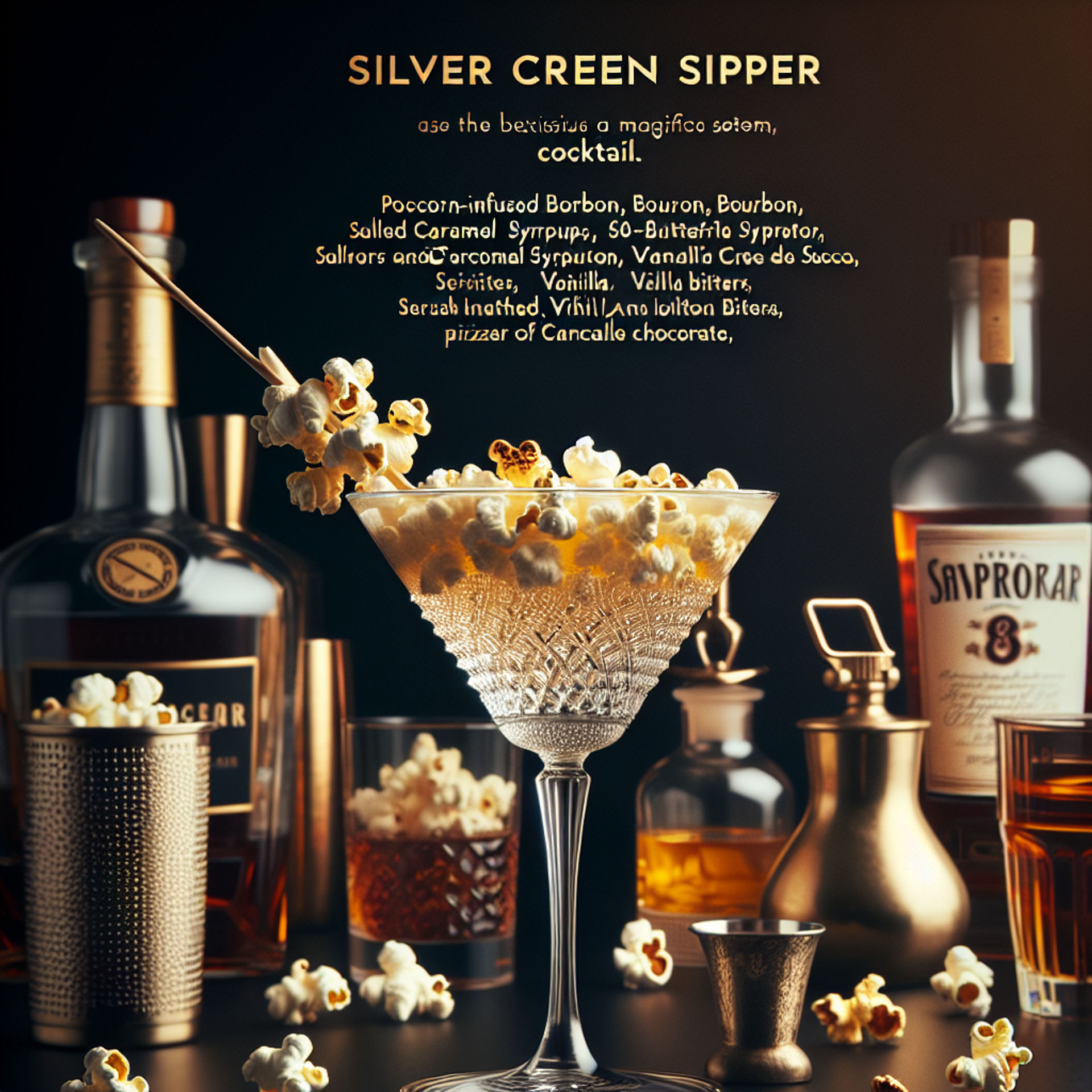 Silver Screen Sipper, Cocktail inspired by classic movie nights