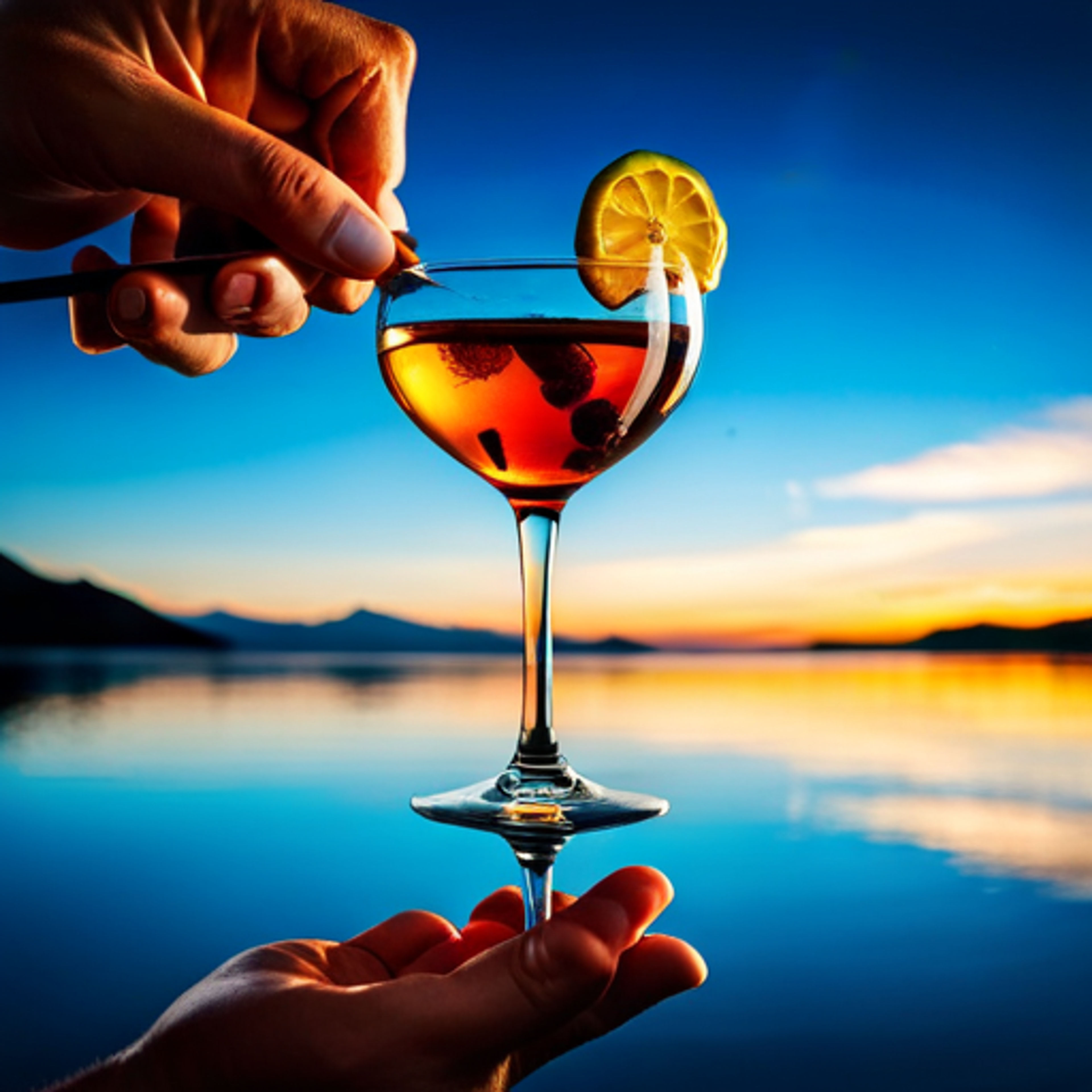 Solar Flare Sparkle, Vibrant, refreshing cocktail capturing the essence ...