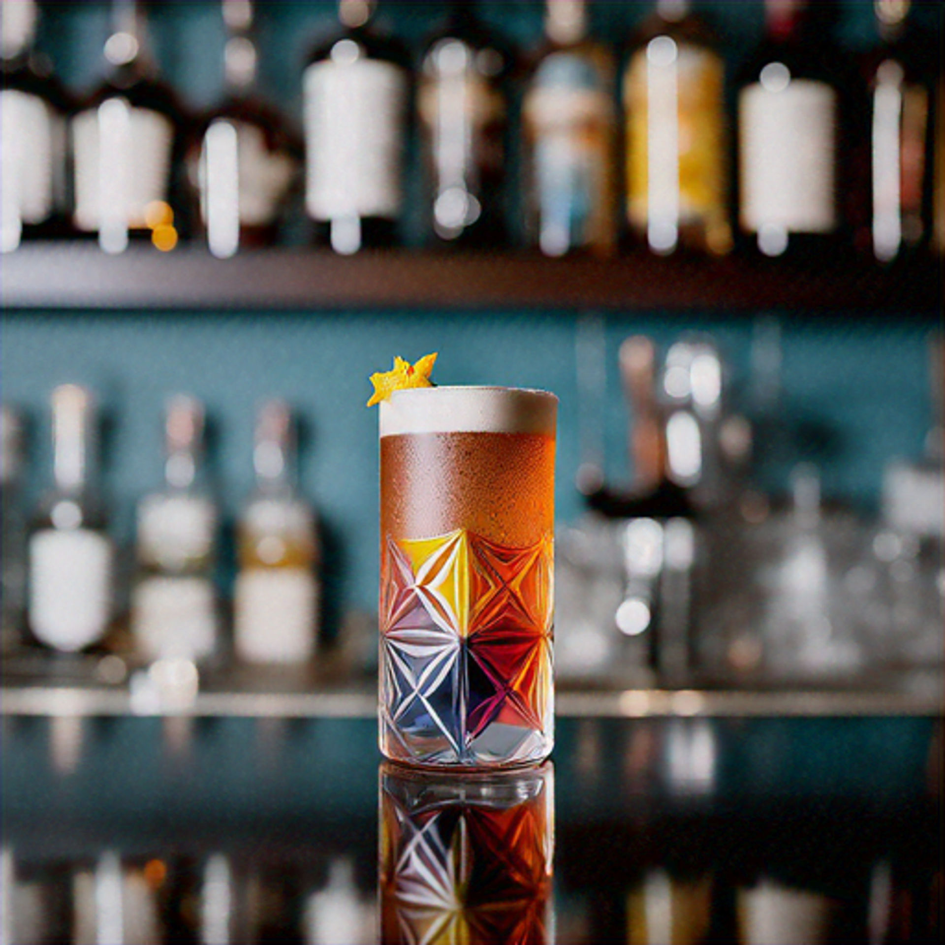 Starry Night Elixir, A cosmic journey with star anise-infused rum cocktail