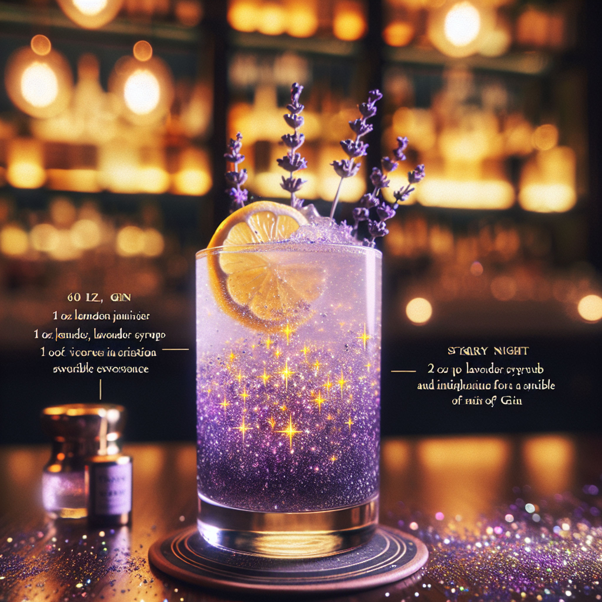 Starry Night Gin Fizz, Celestial gin cocktail with lavender, citrus ...