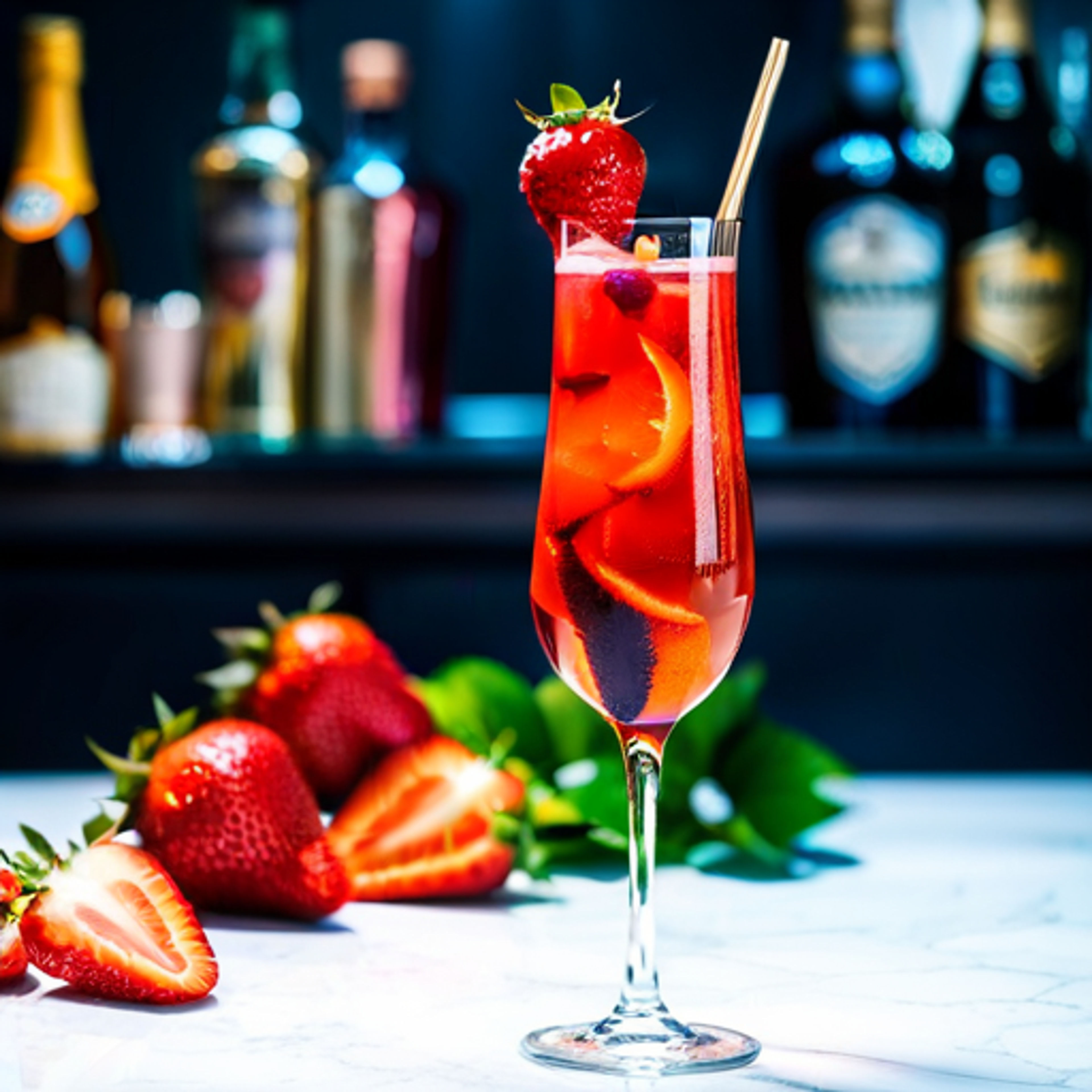 Strawberry Serenade Spritz, Delightful, low-alcohol cocktail with ...