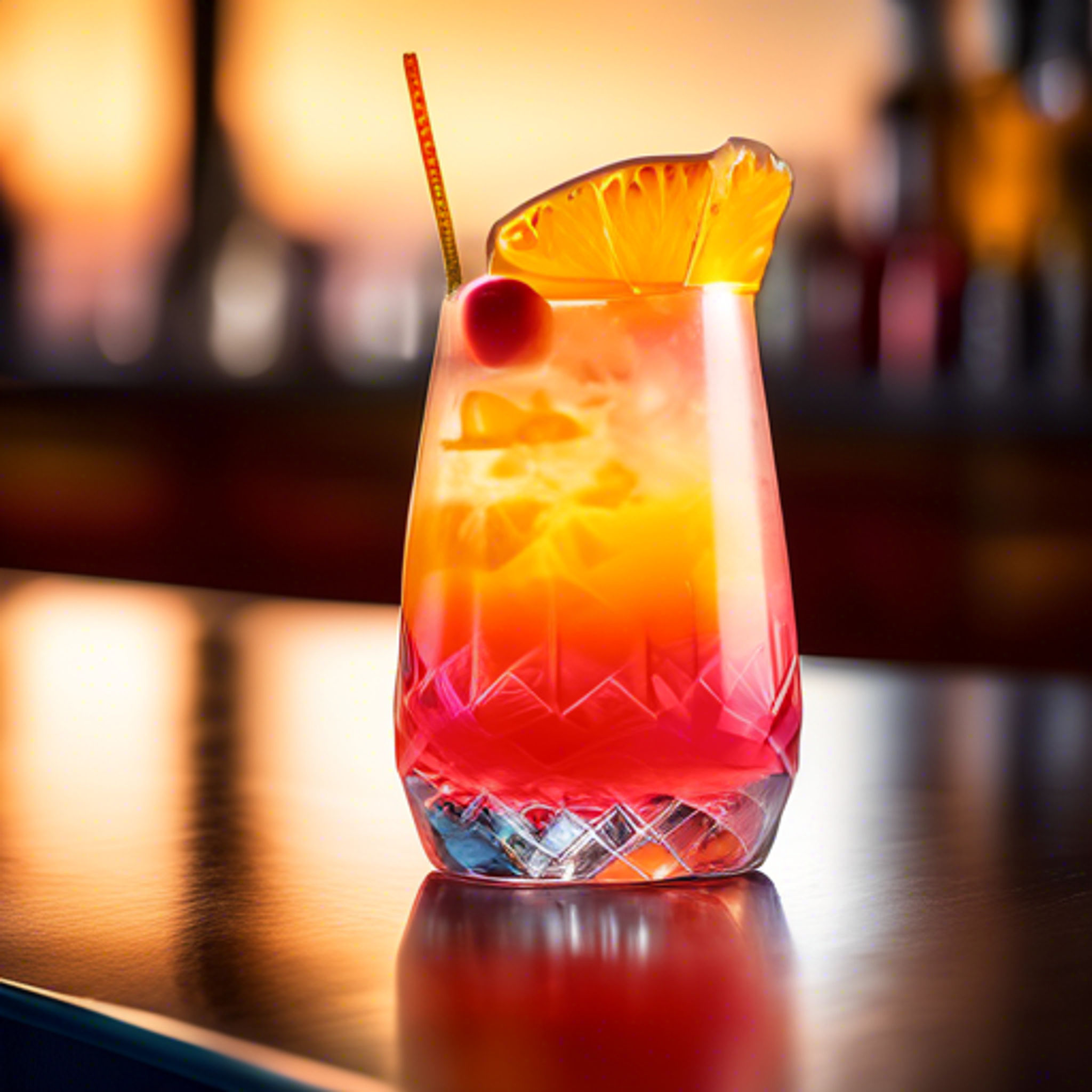 Sunrise Solstice Spritz, Vibrant summer cocktail with citrus, tropical ...