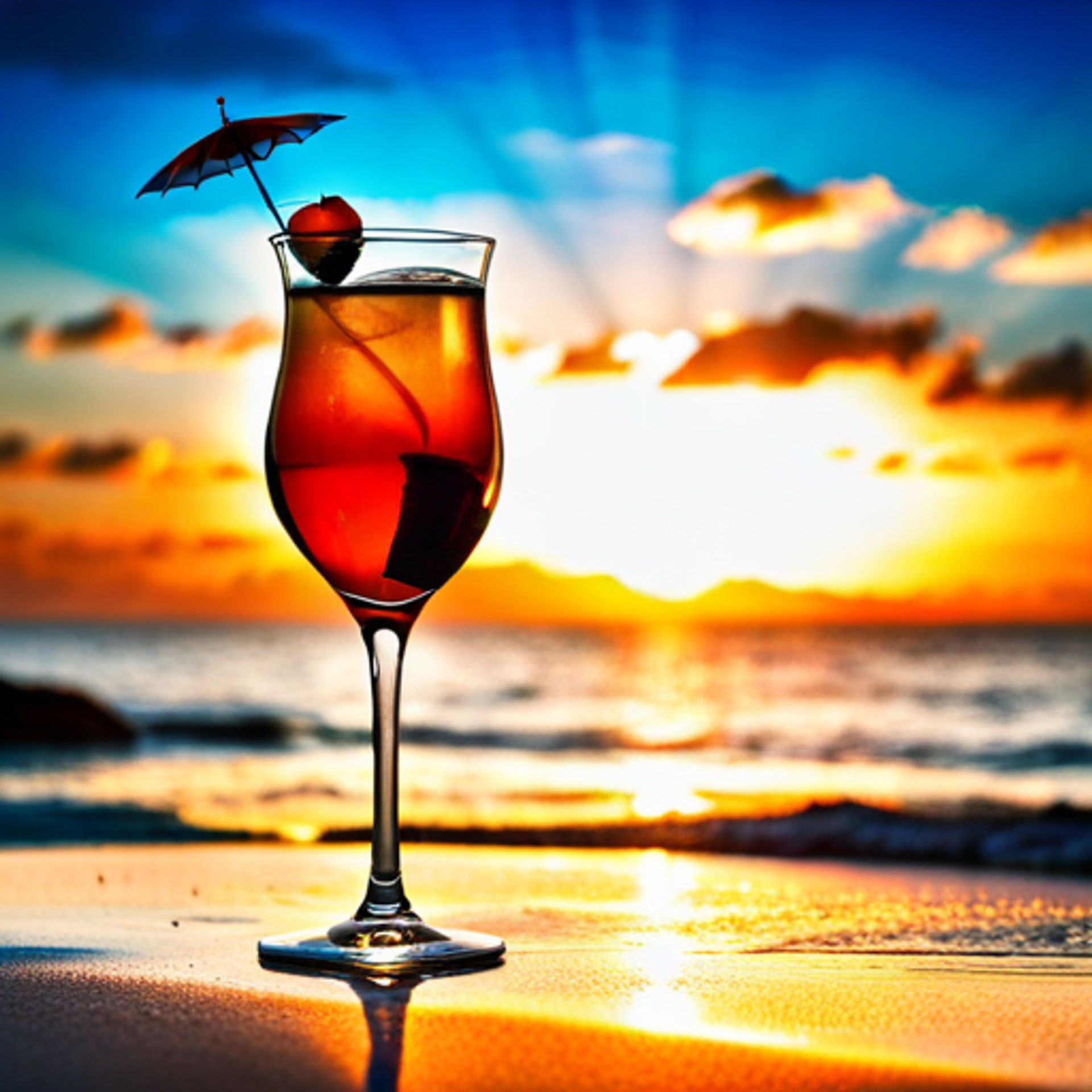 Sunset Emperor, Regal cocktail with brandy, burnt orange, mint, and ...